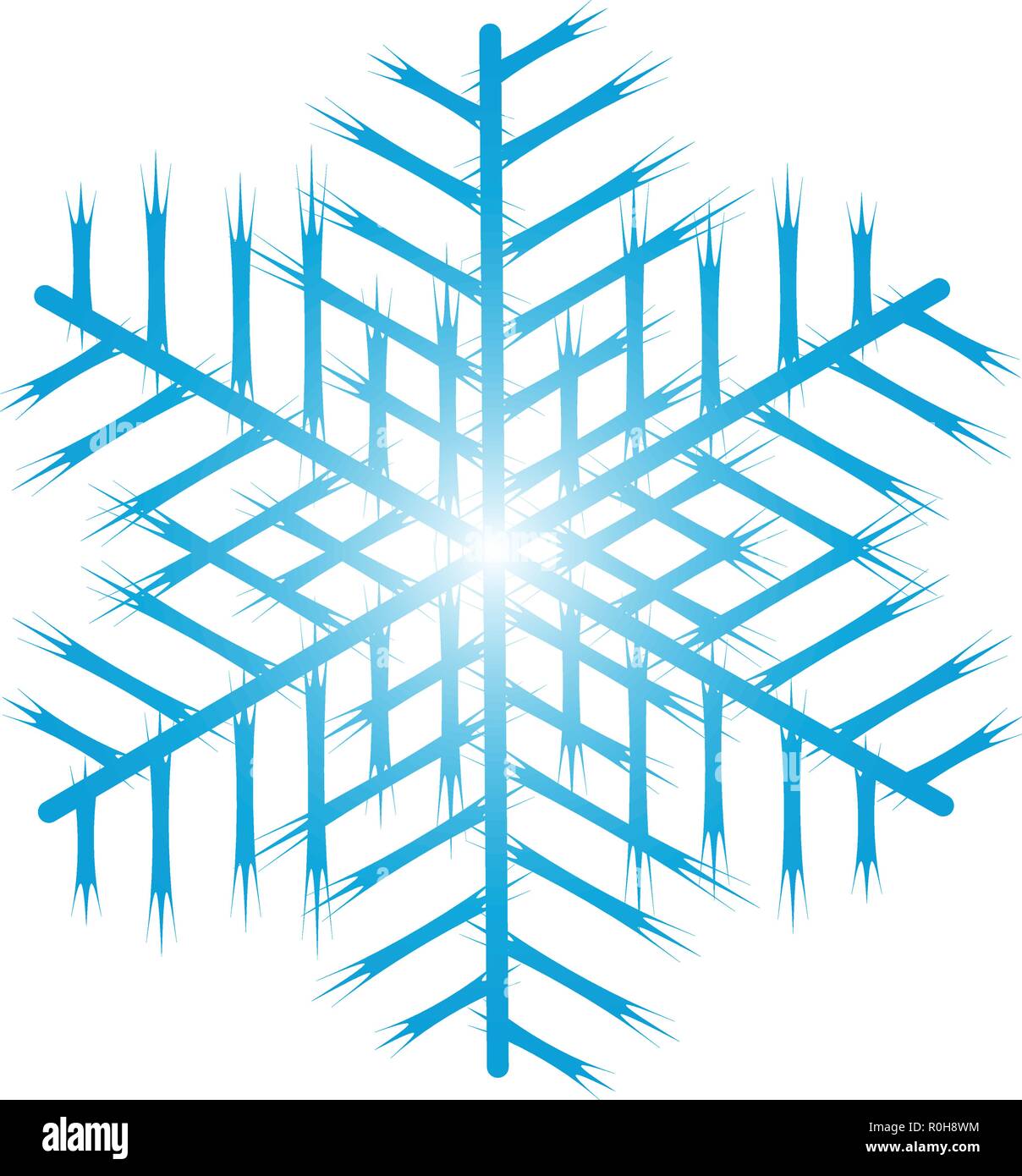 Snowflake ornate. Blue on white. Vector illustration Stock Vector Image ...