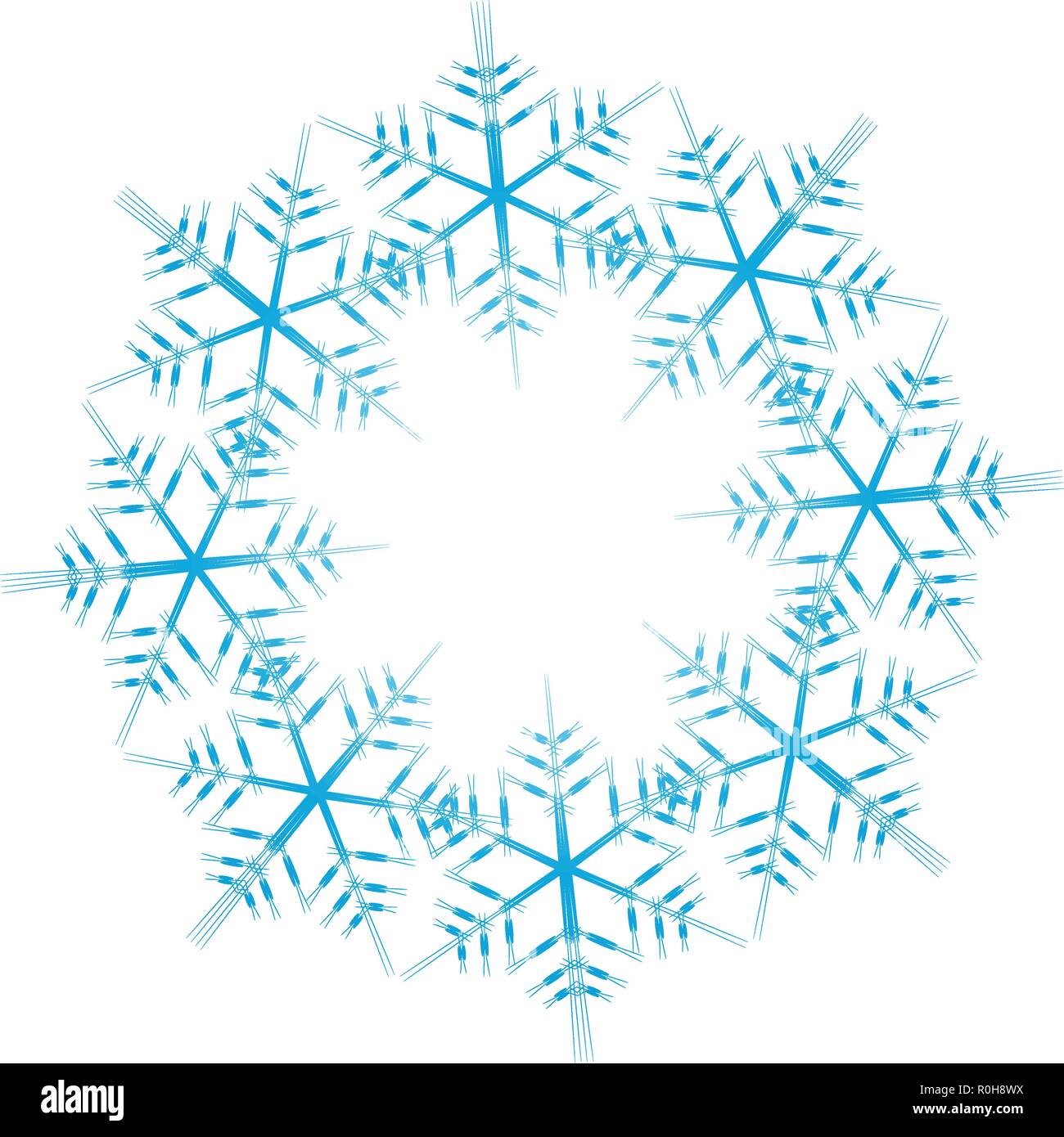 Snowflake ornate. Blue on white. Vector illustration Stock Vector Image ...