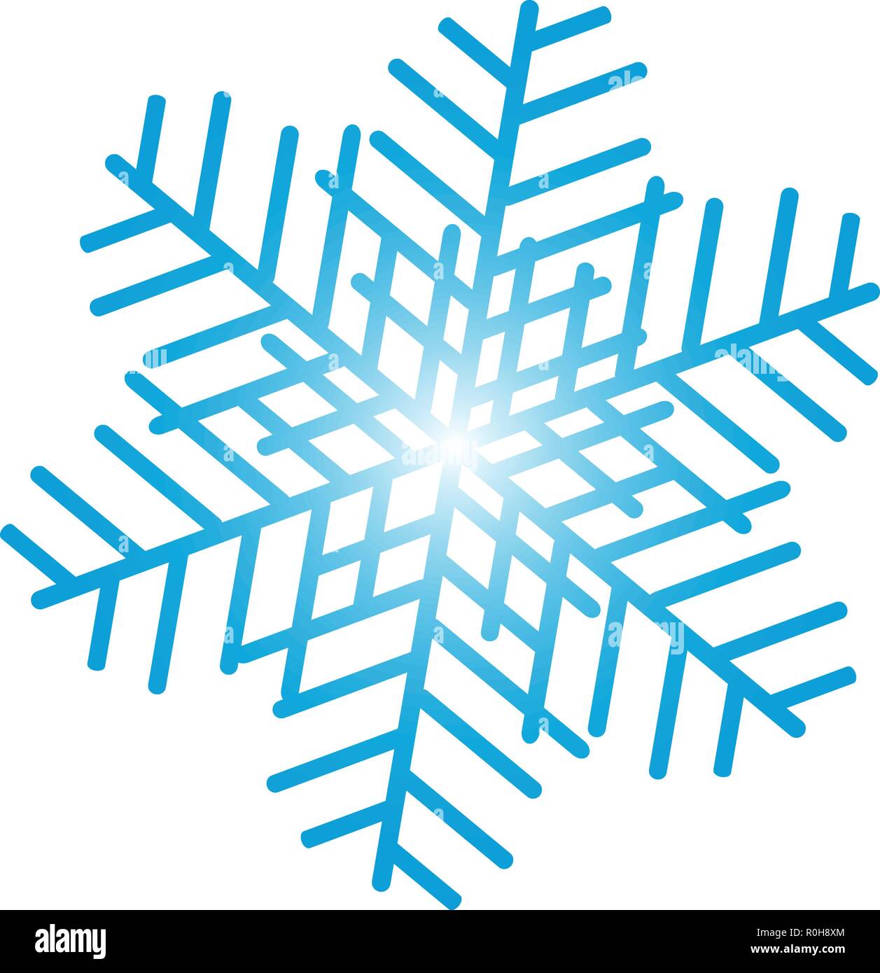 Snowflake ornate. Blue on white. Vector illustration Stock Vector Image ...