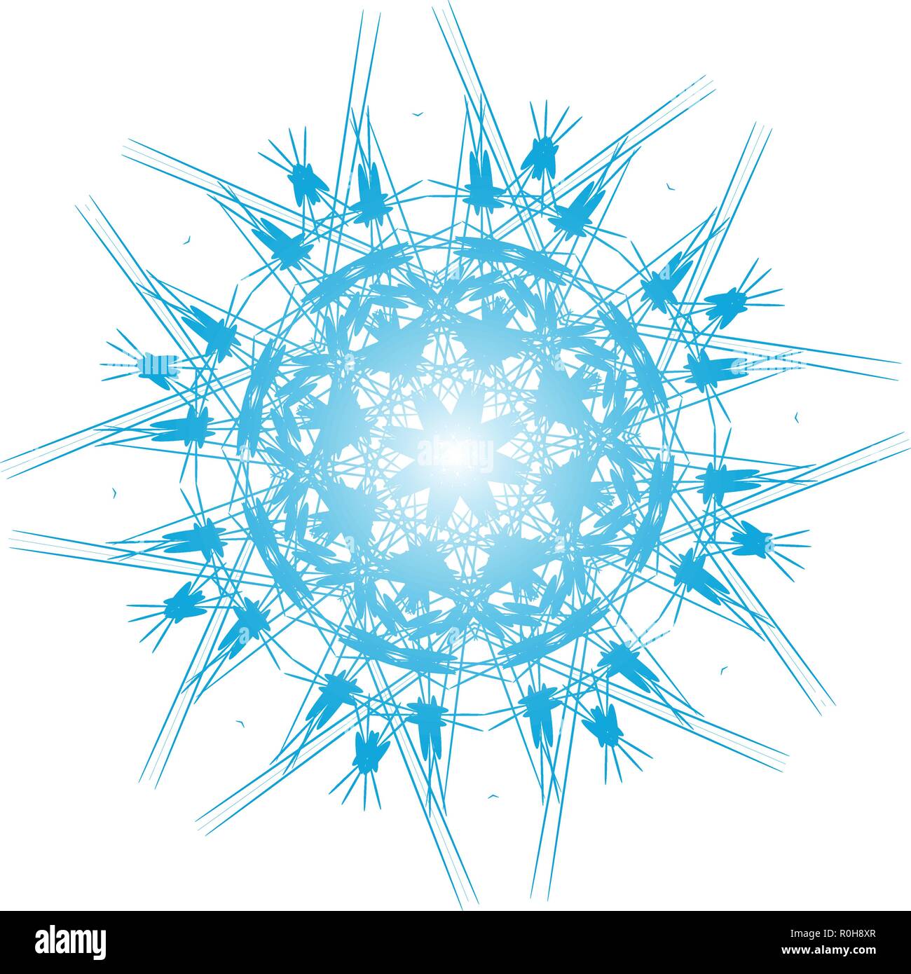Snowflake ornate. Blue on white. Vector illustration Stock Vector Image ...