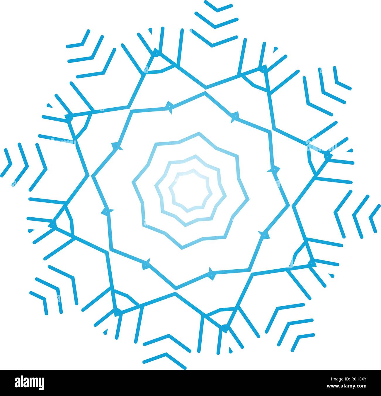 Snowflake ornate. Blue on white. Vector illustration Stock Vector Image ...