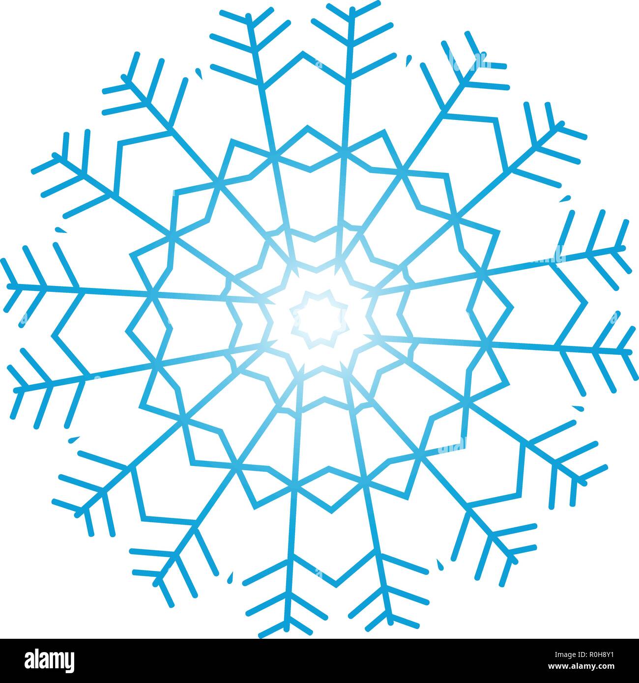 Snowflake ornate. Blue on white. Vector illustration Stock Vector Image ...