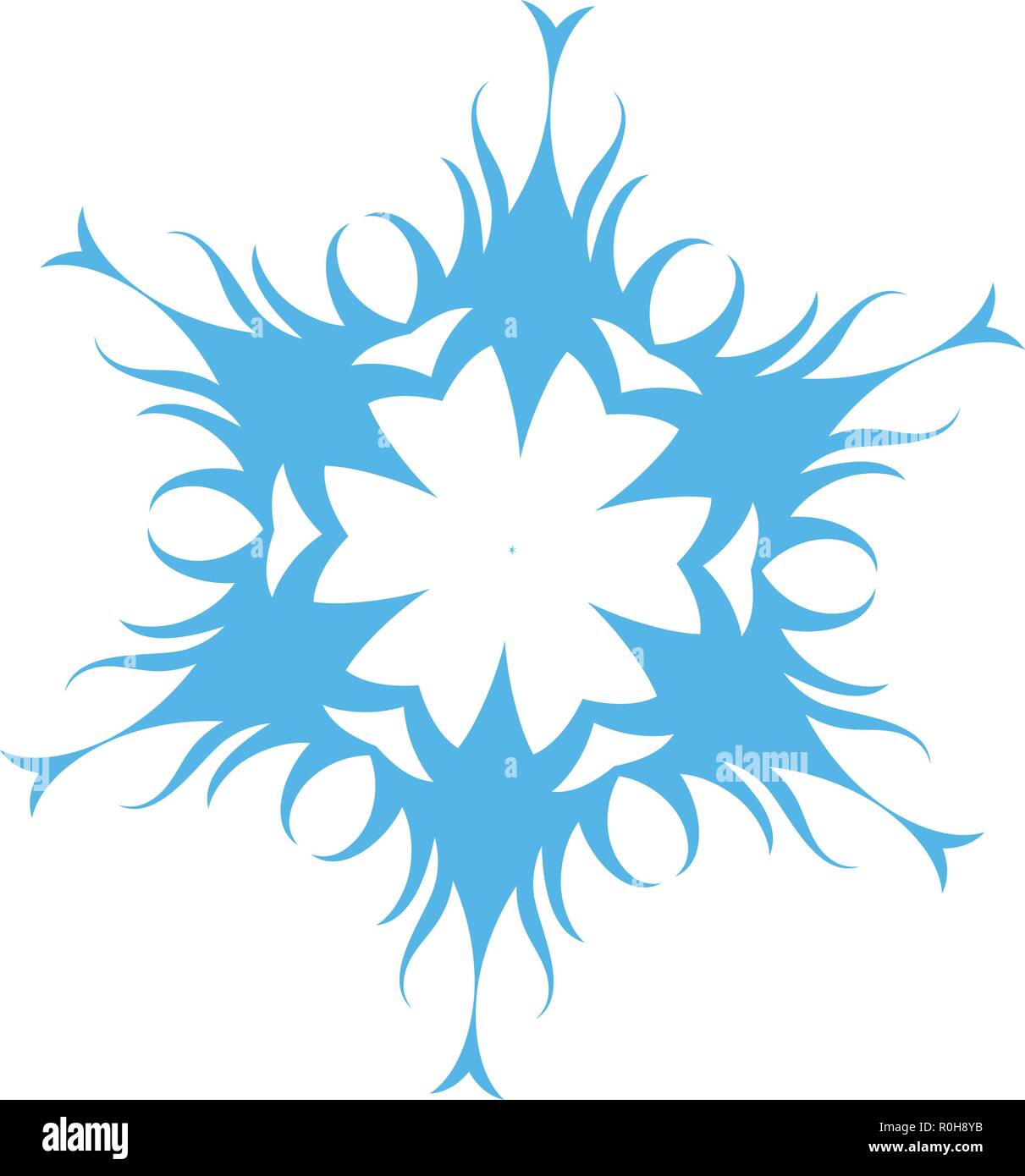 Snowflake ornate. Blue on white. Vector illustration Stock Vector Image ...
