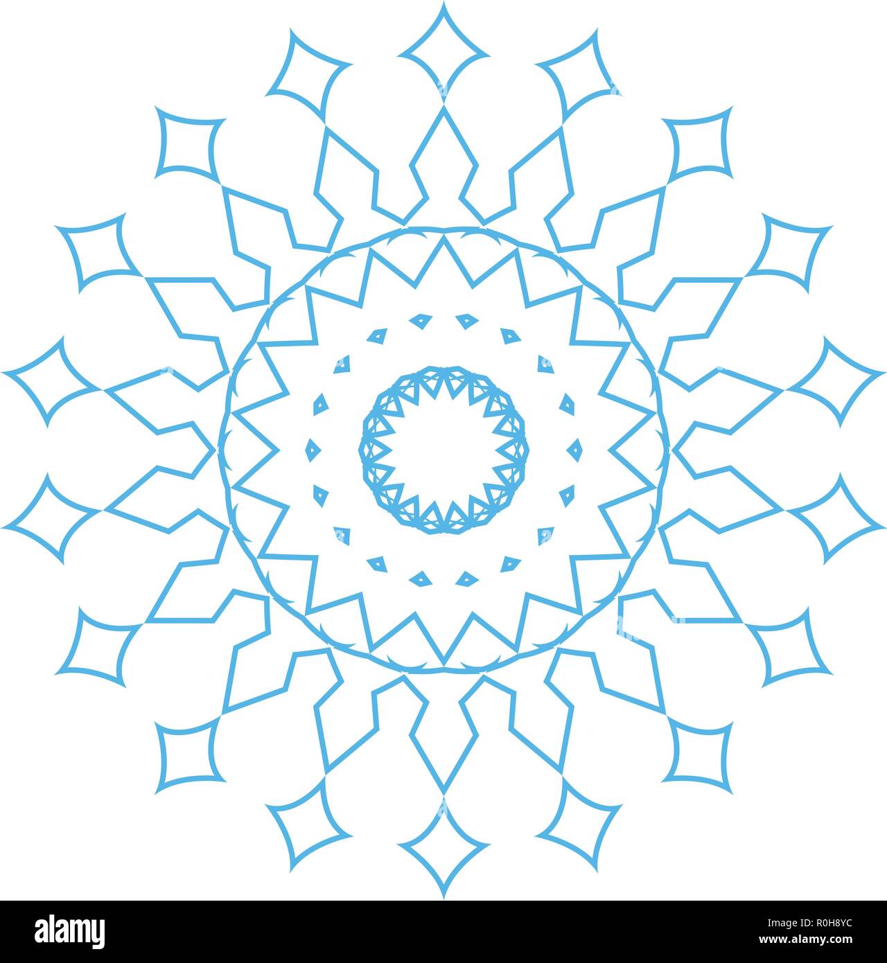 Snowflake ornate. Blue on white. Vector illustration Stock Vector Image ...