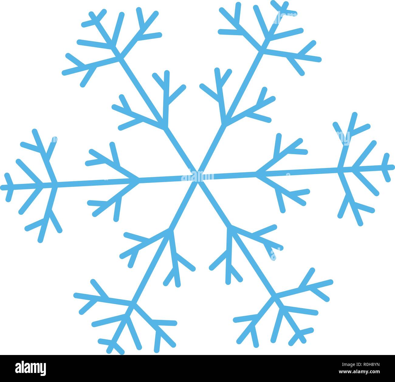 Snowflake ornate. Blue on white. Vector illustration Stock Vector Image ...