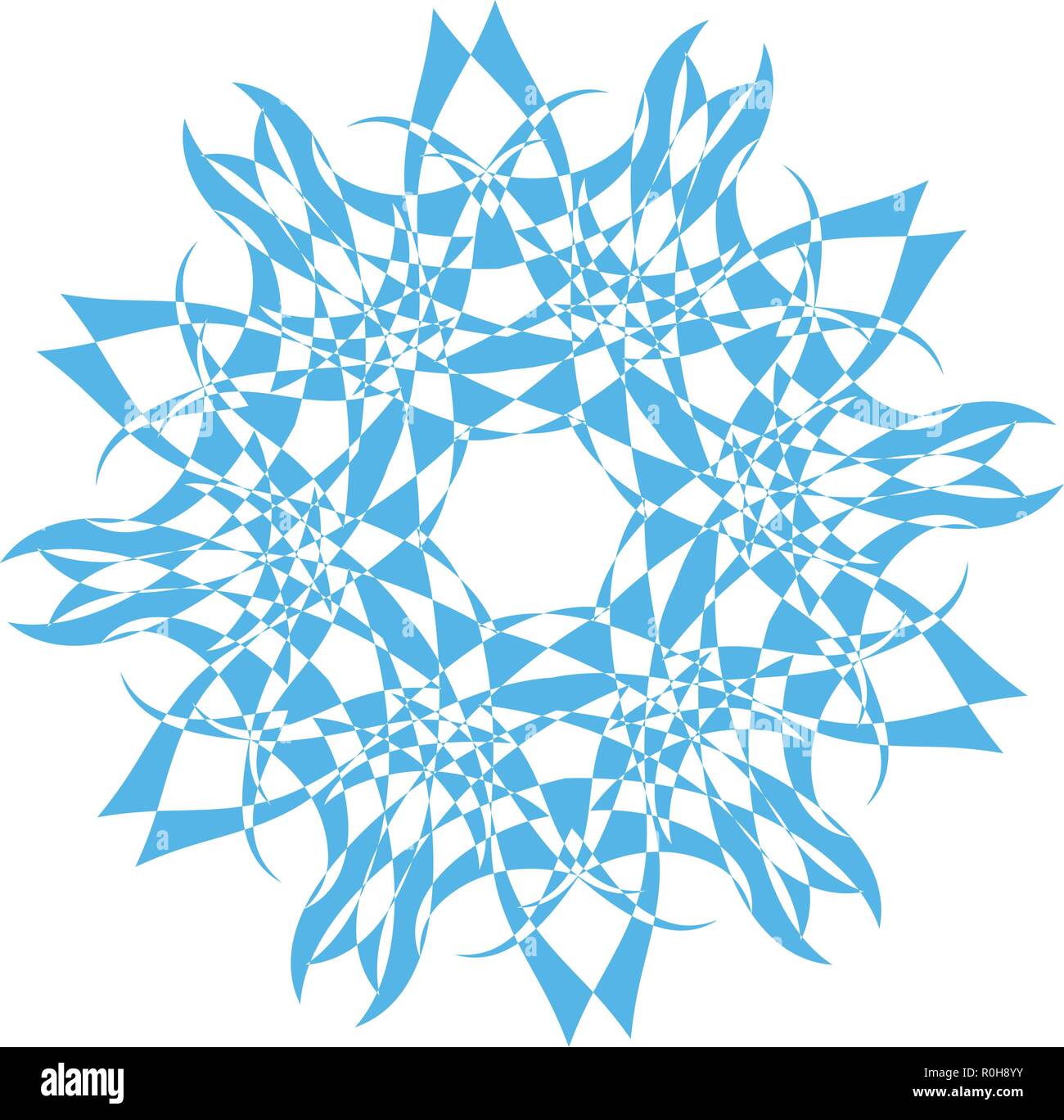 Snowflake ornate. Blue on white. Vector illustration Stock Vector Image ...