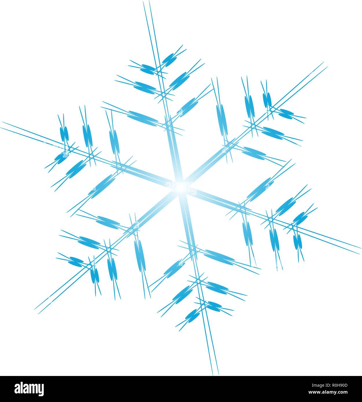 Snowflake ornate. Blue on white. Vector illustration Stock Vector Image ...