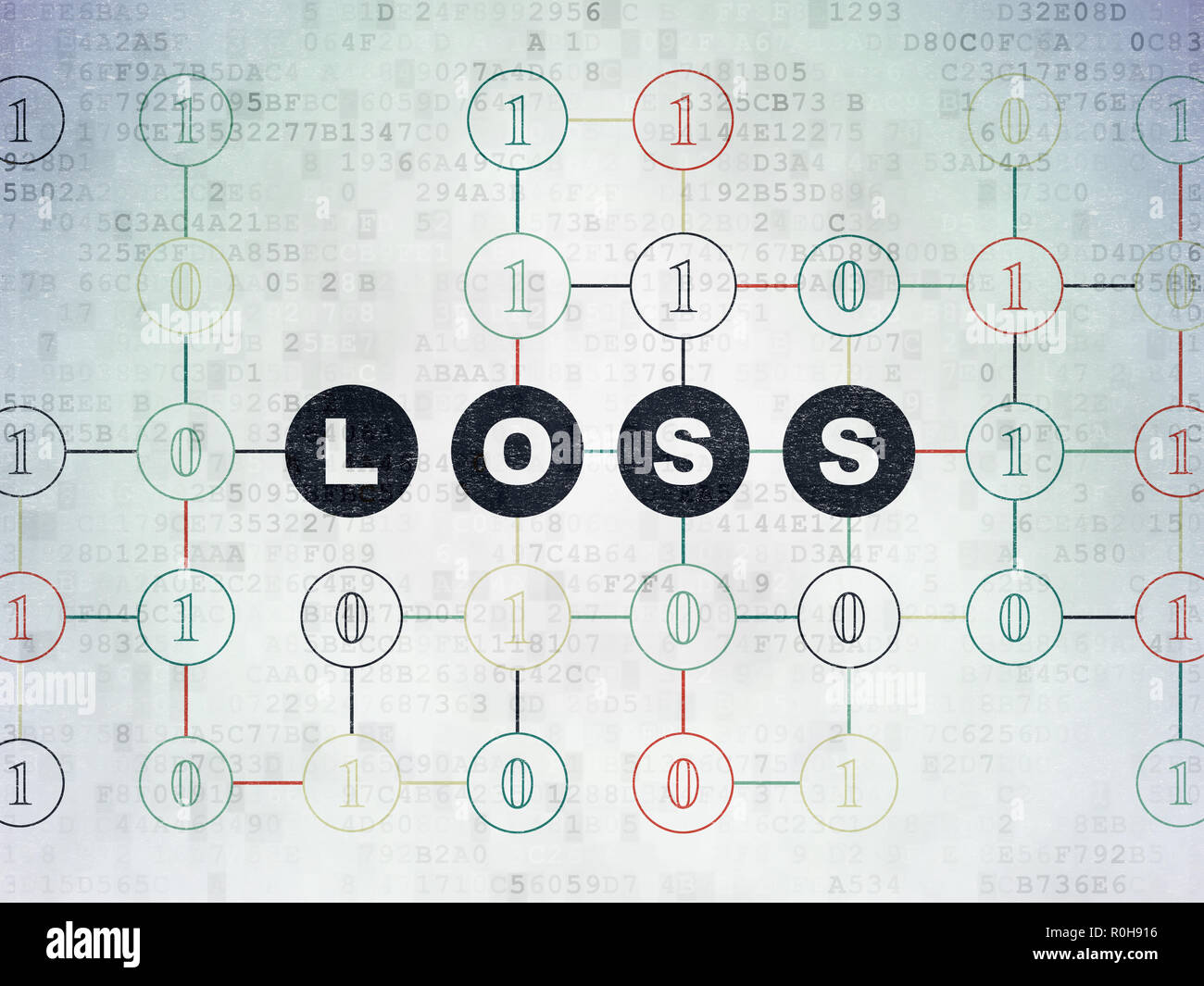 Business concept: Loss on Digital Data Paper background Stock Photo - Alamy