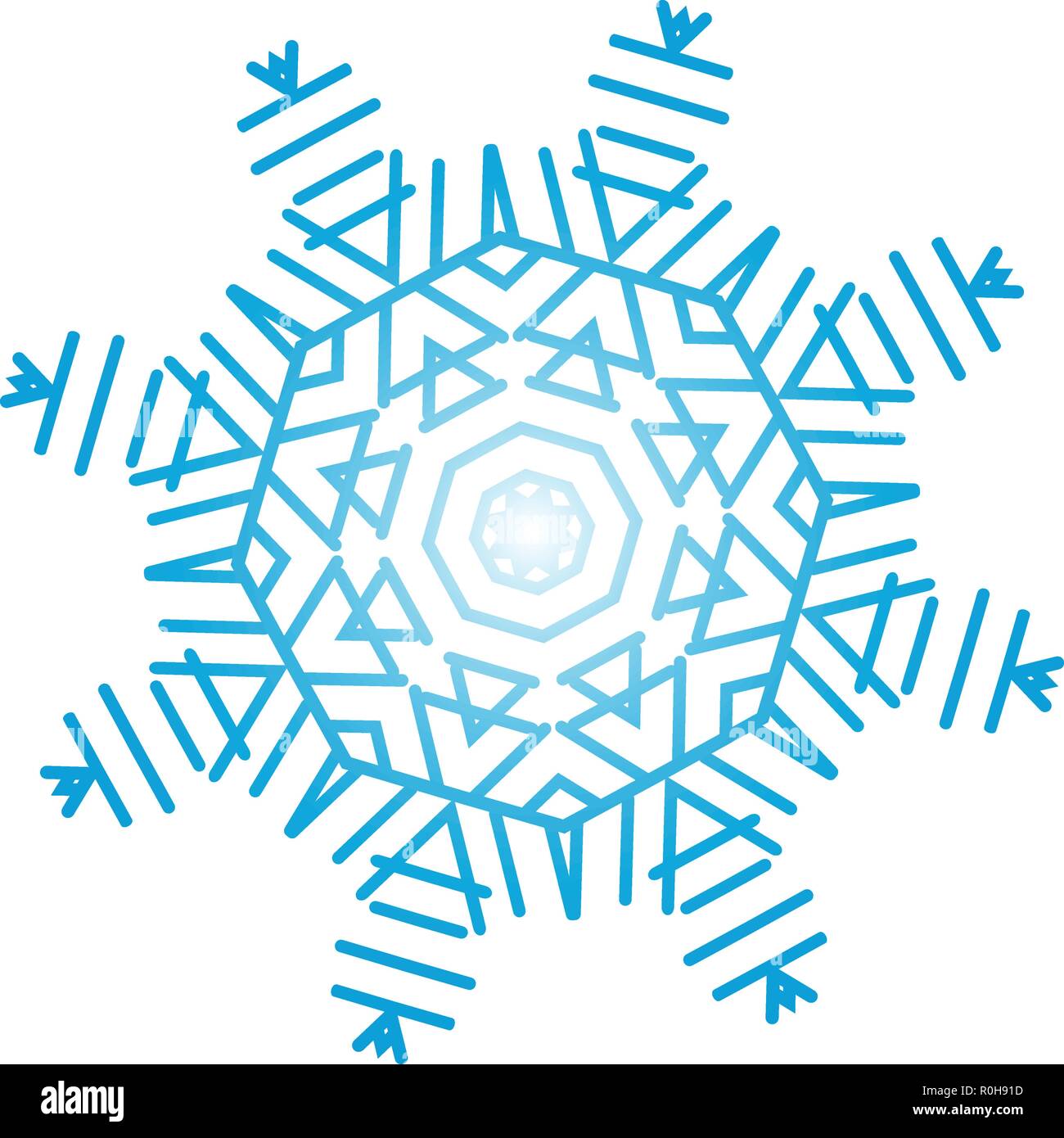 Snowflake ornate. Blue on white. Vector illustration Stock Vector Image ...