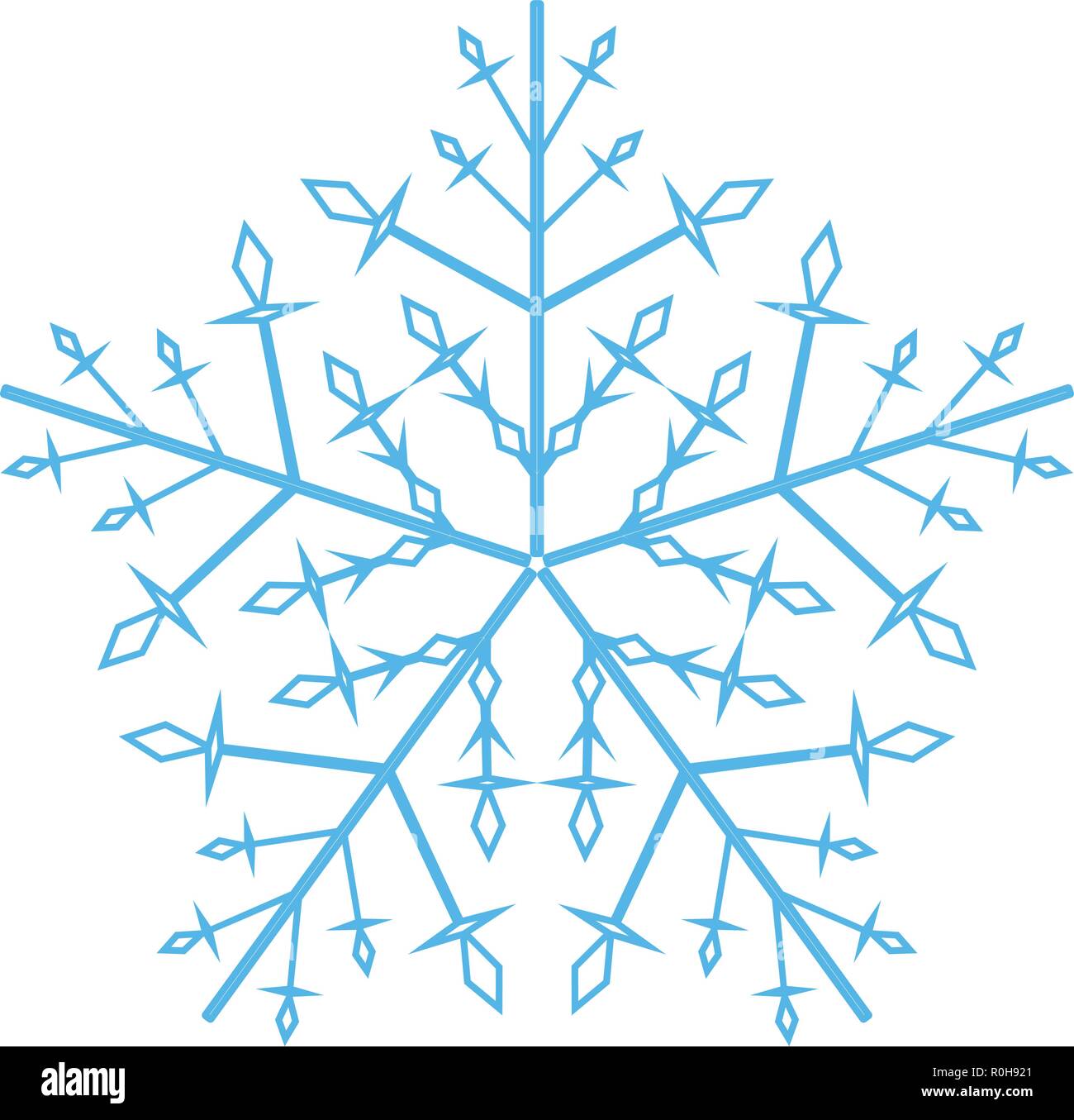 Snowflake ornate. Blue on white. Vector illustration Stock Vector Image ...