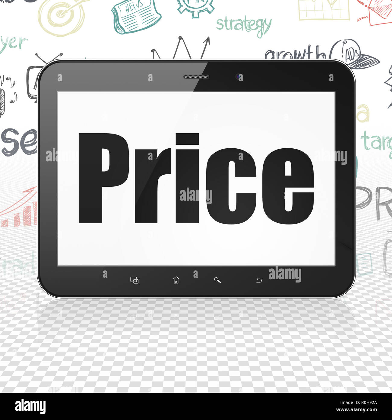 Advertising concept: Tablet Computer with Price on display Stock Photo ...