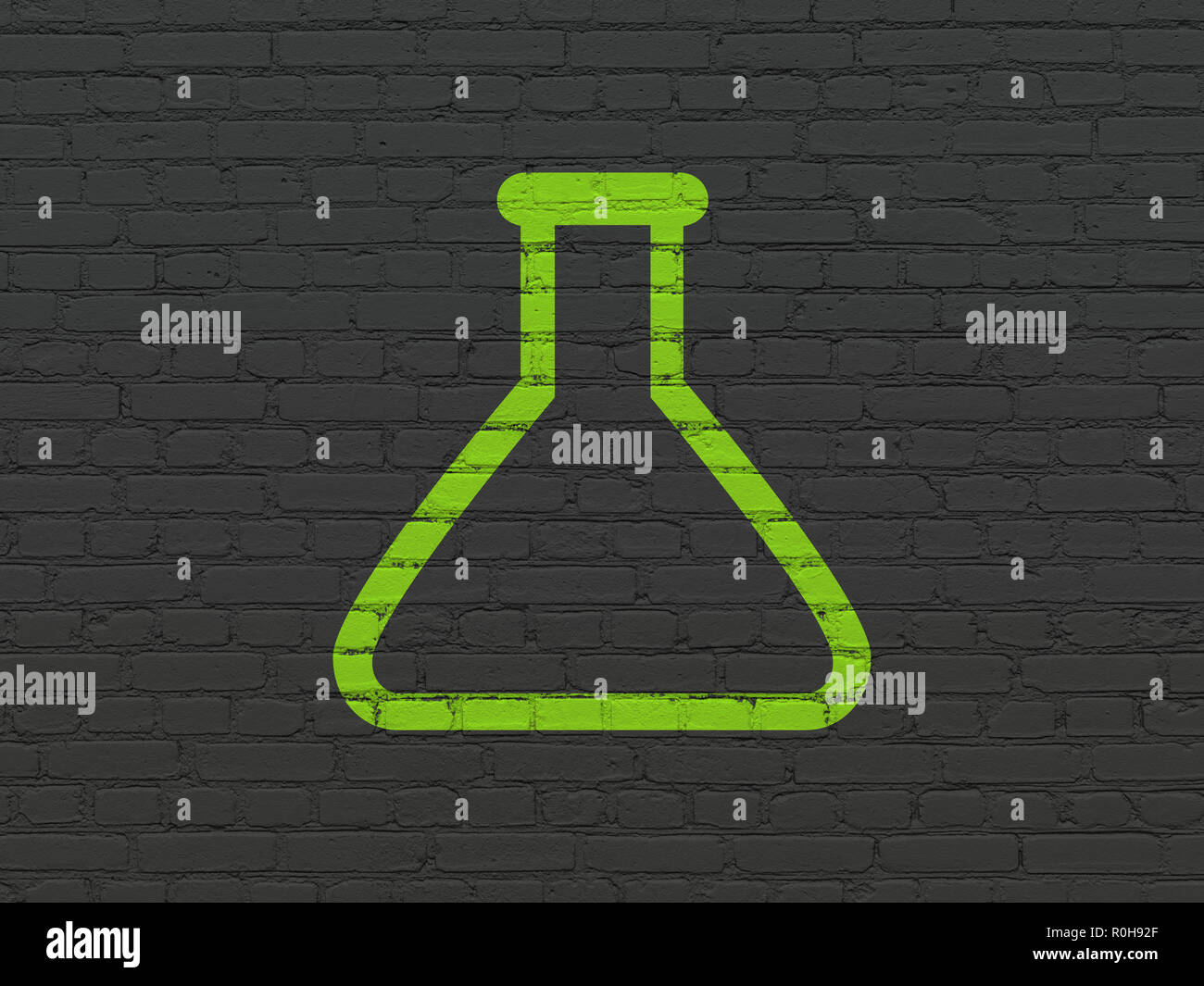 Science concept: word Flask on wall background Stock Photo - Alamy