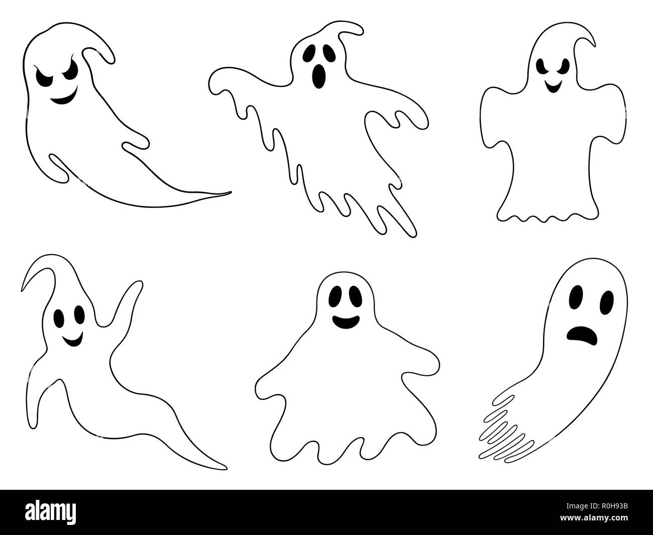 Spooky ghosts isolated on Cut Out Stock Images & Pictures - Alamy