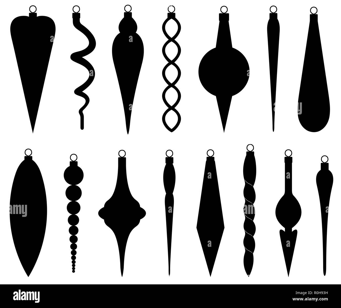 Christmas decorations icon set Black and White Stock Photos & Images ...