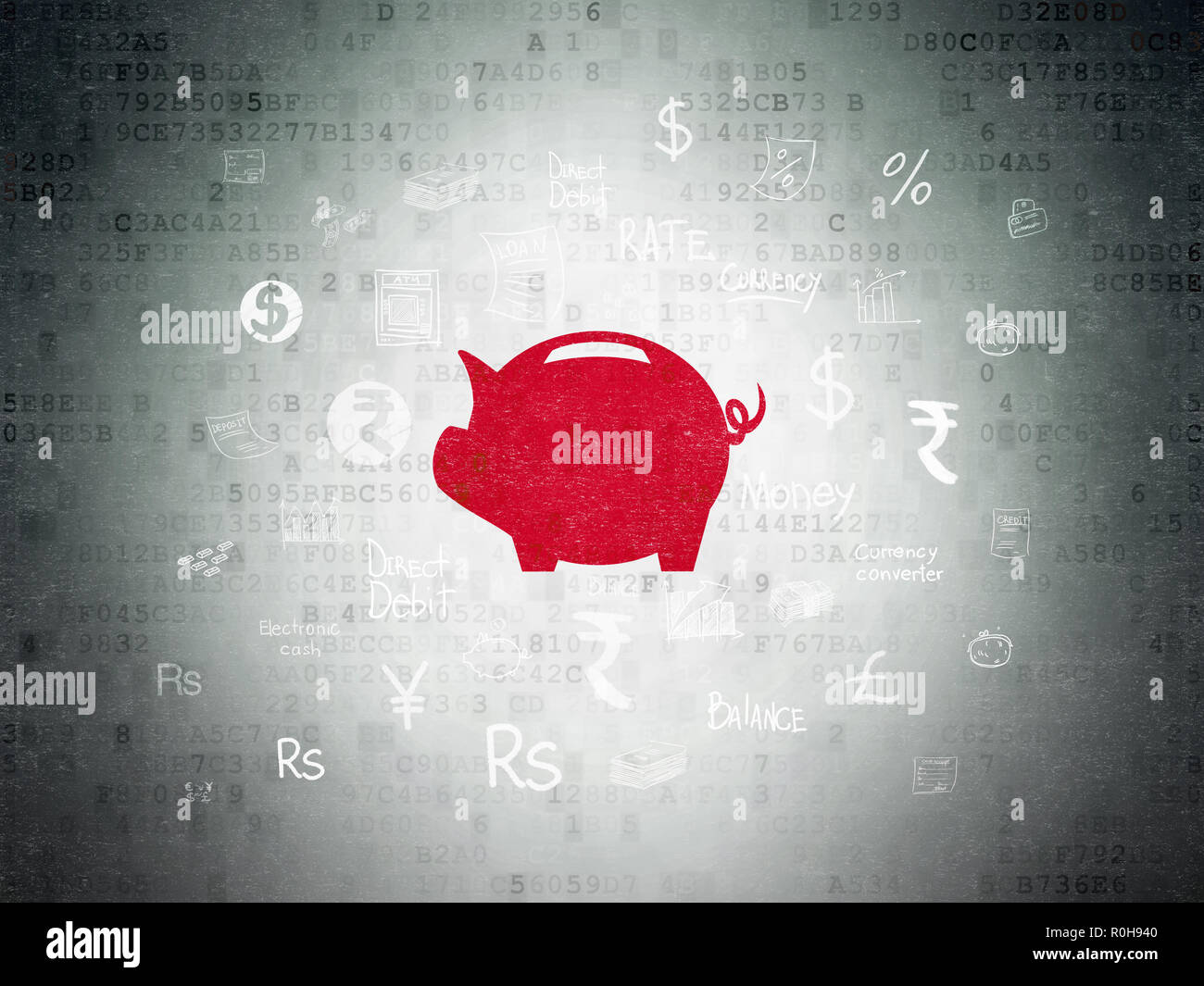 Money concept: Money Box on Digital Data Paper background Stock Photo ...