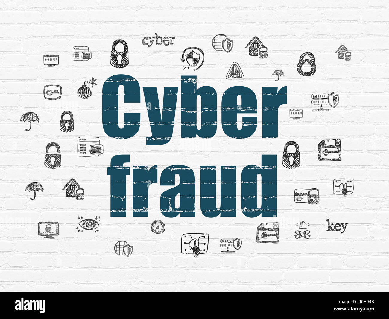 Security concept: Cyber Fraud on wall background Stock Photo - Alamy