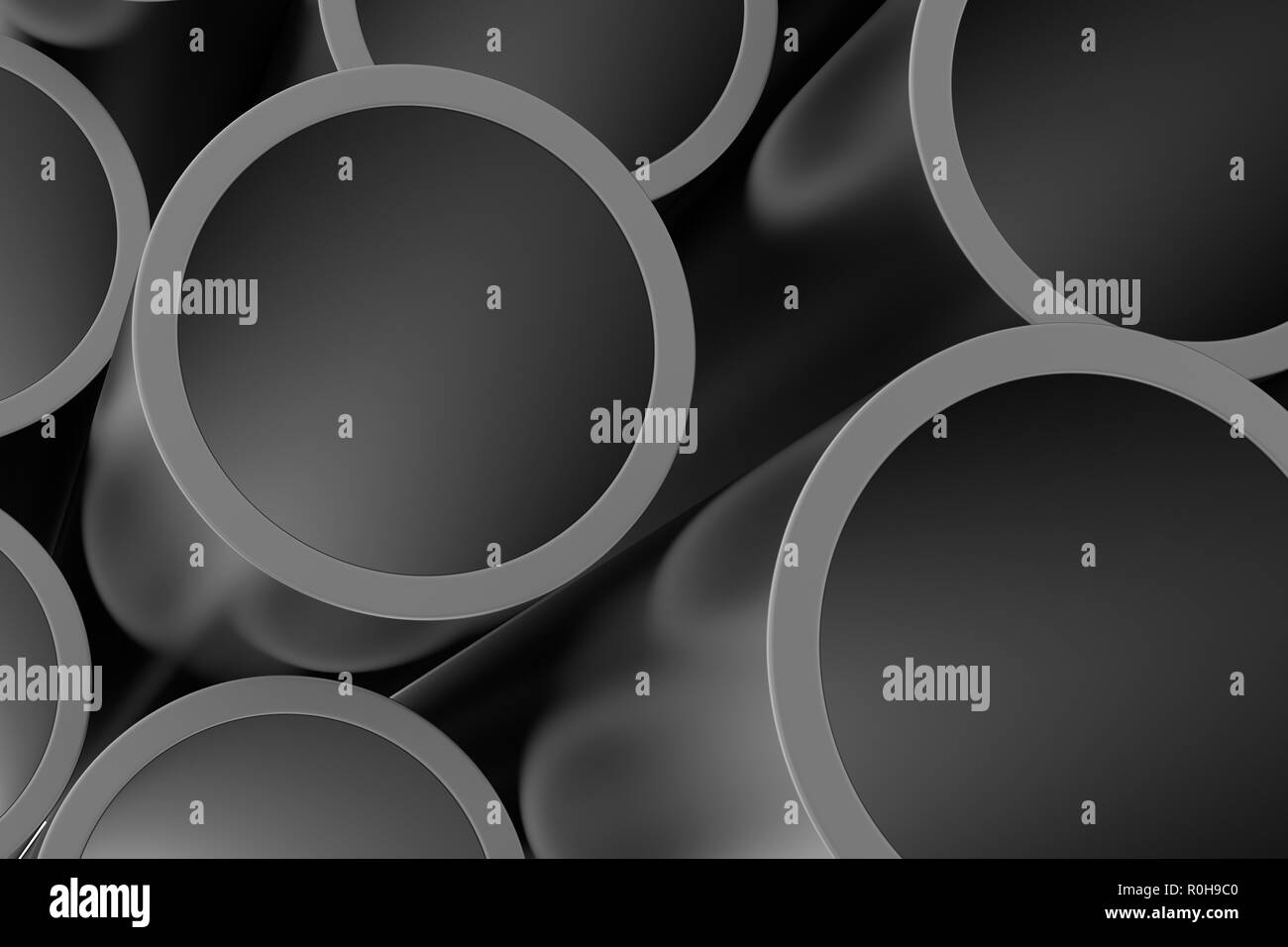 Metal pipes on warehouse. 3d rendering illustration Stock Photo - Alamy