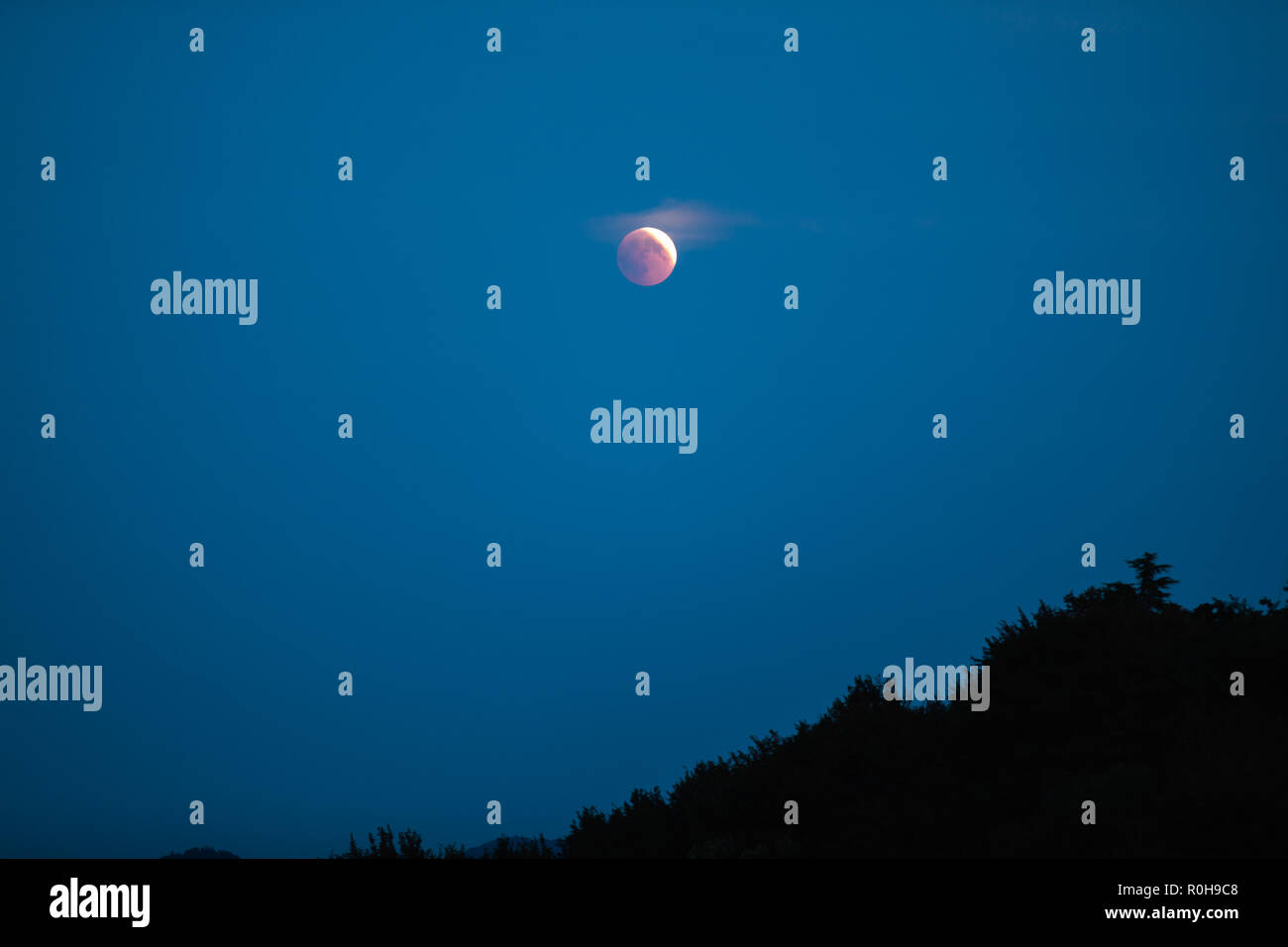 Total Lunar Eclipse on July 27, 2018 from Bologna Italy Stock Photo - Alamy