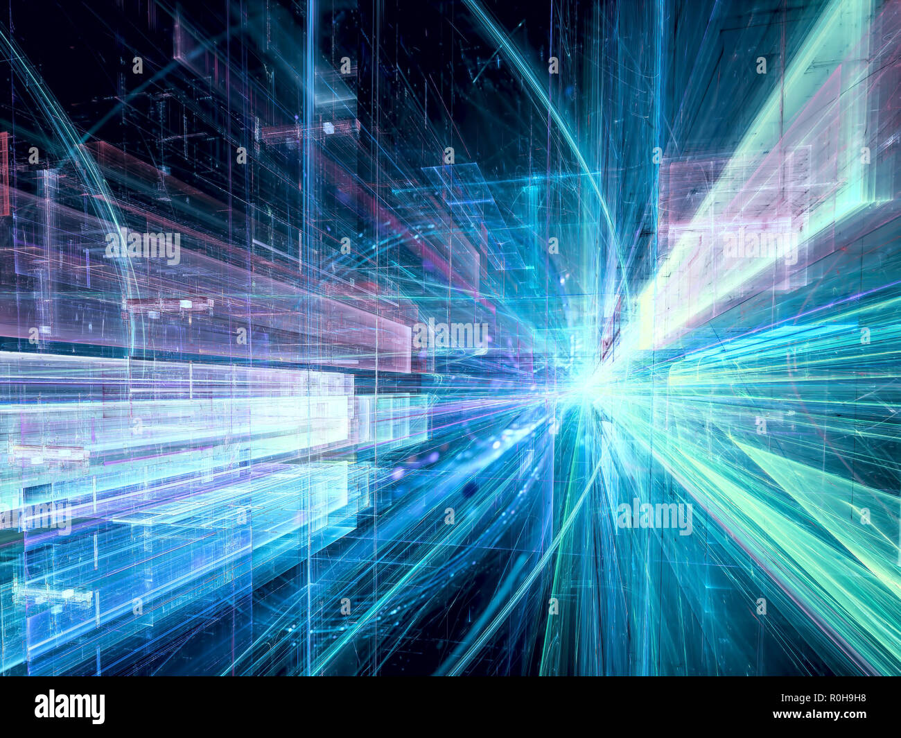 Abstract technology background with perspective - digitally gene Stock ...