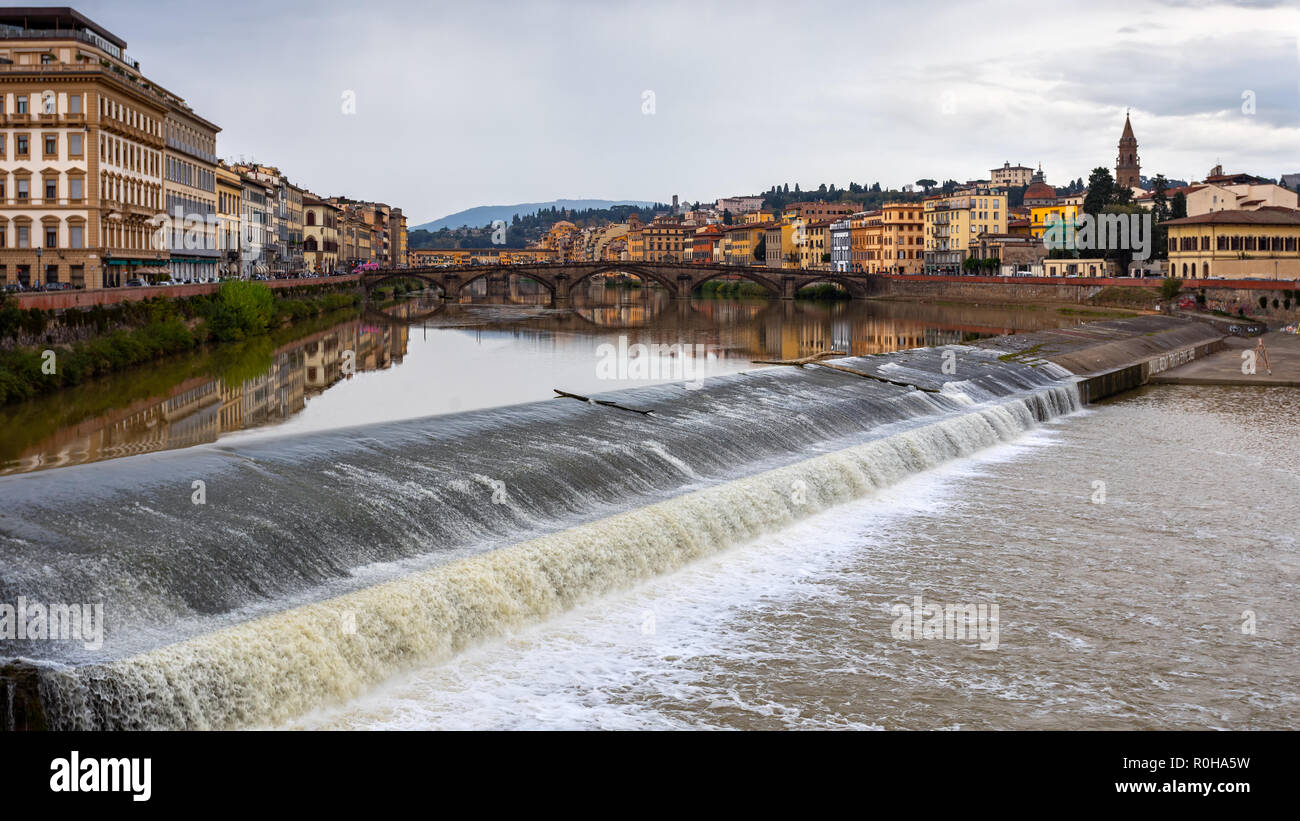 Arno river flowing in Florence Italy Stock Photo - Alamy