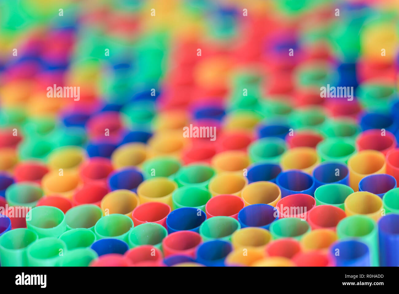 Large group of plastic drinking straws in a variety of colors Stock ...
