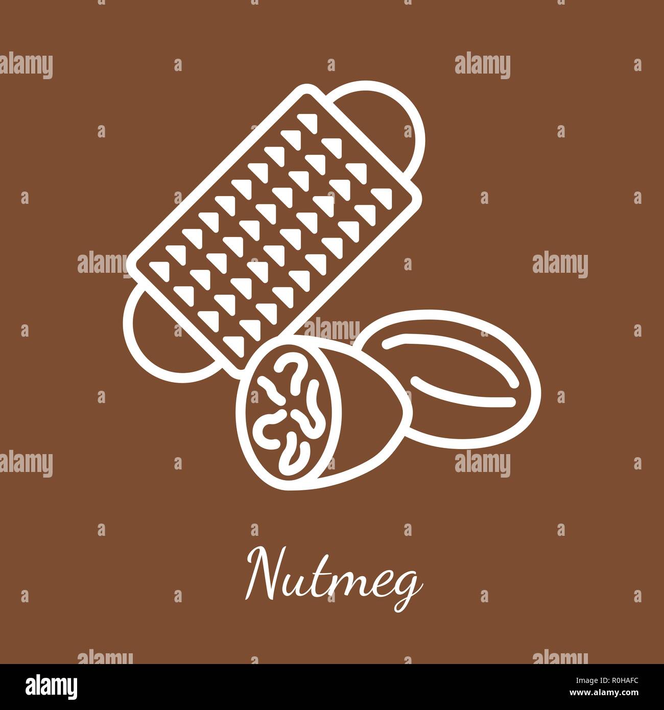 Nutmeg and grater icon. Flavoring spices vector symbol Stock Vector ...