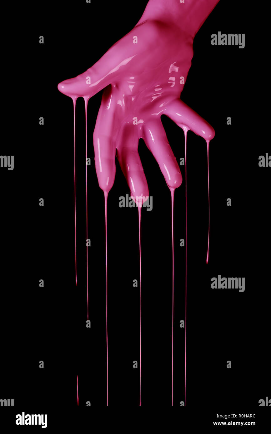 Human hands dipped in color paint, creative concept. Painted hand ...