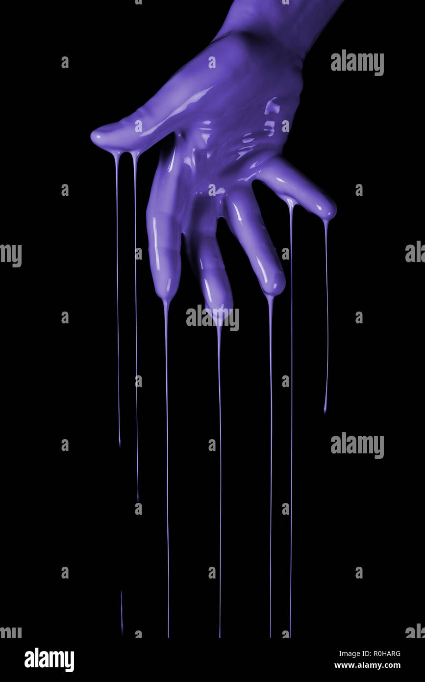 Human hands dipped in color paint, creative concept. Painted hand ...