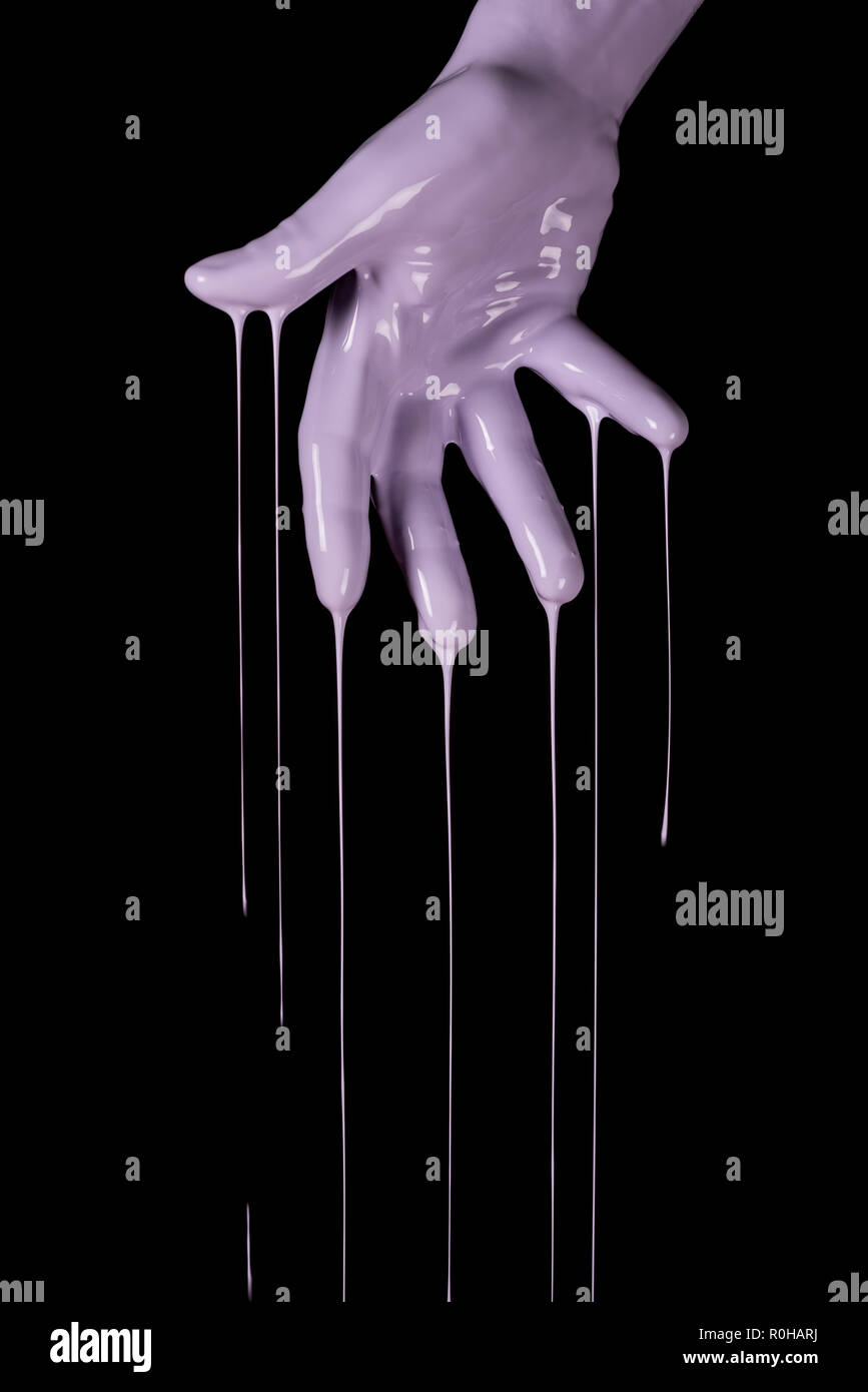 Human hands dipped in color paint, creative concept. Painted hand ...