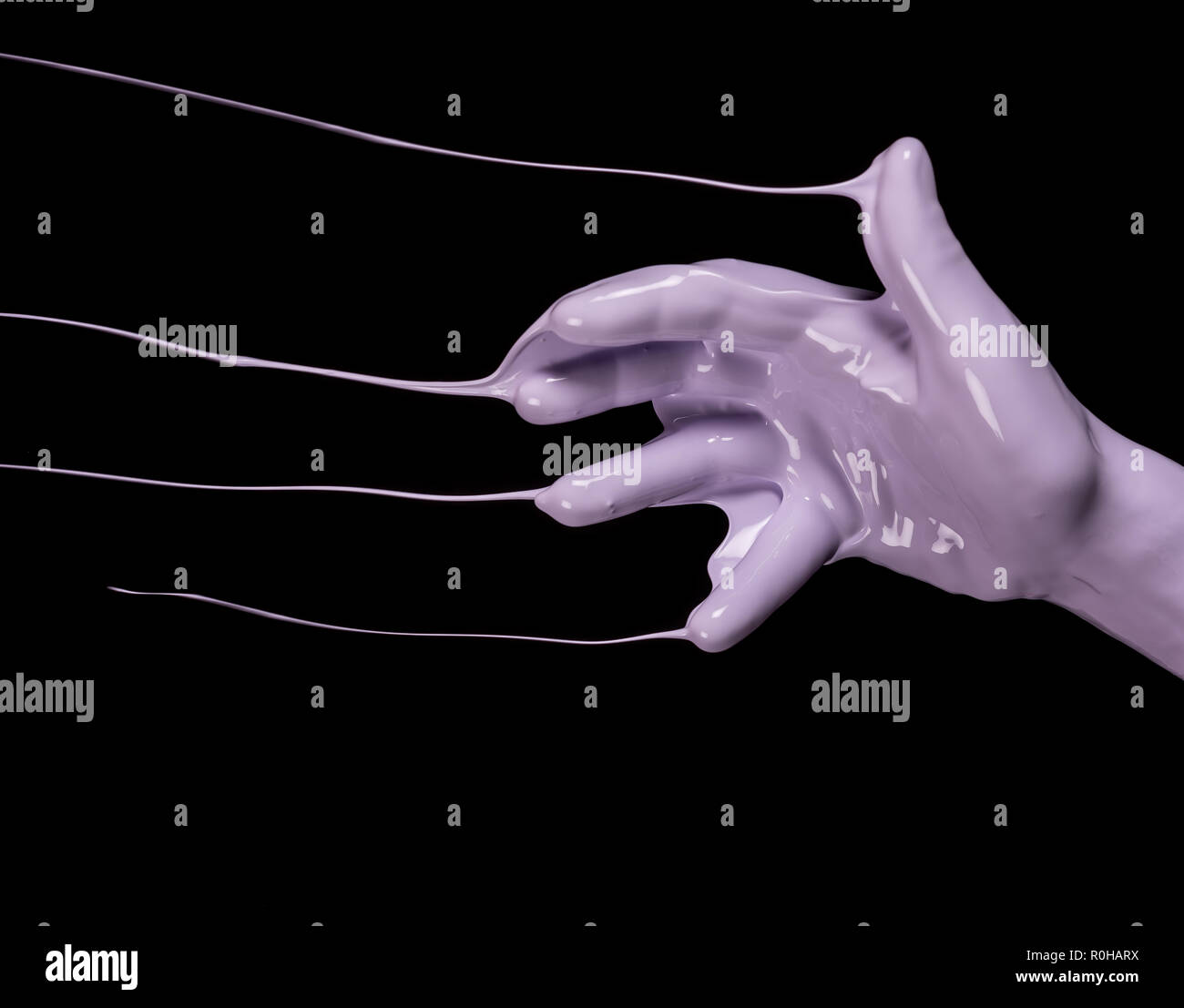 Human hands dipped in color paint, creative concept. Painted hand ...