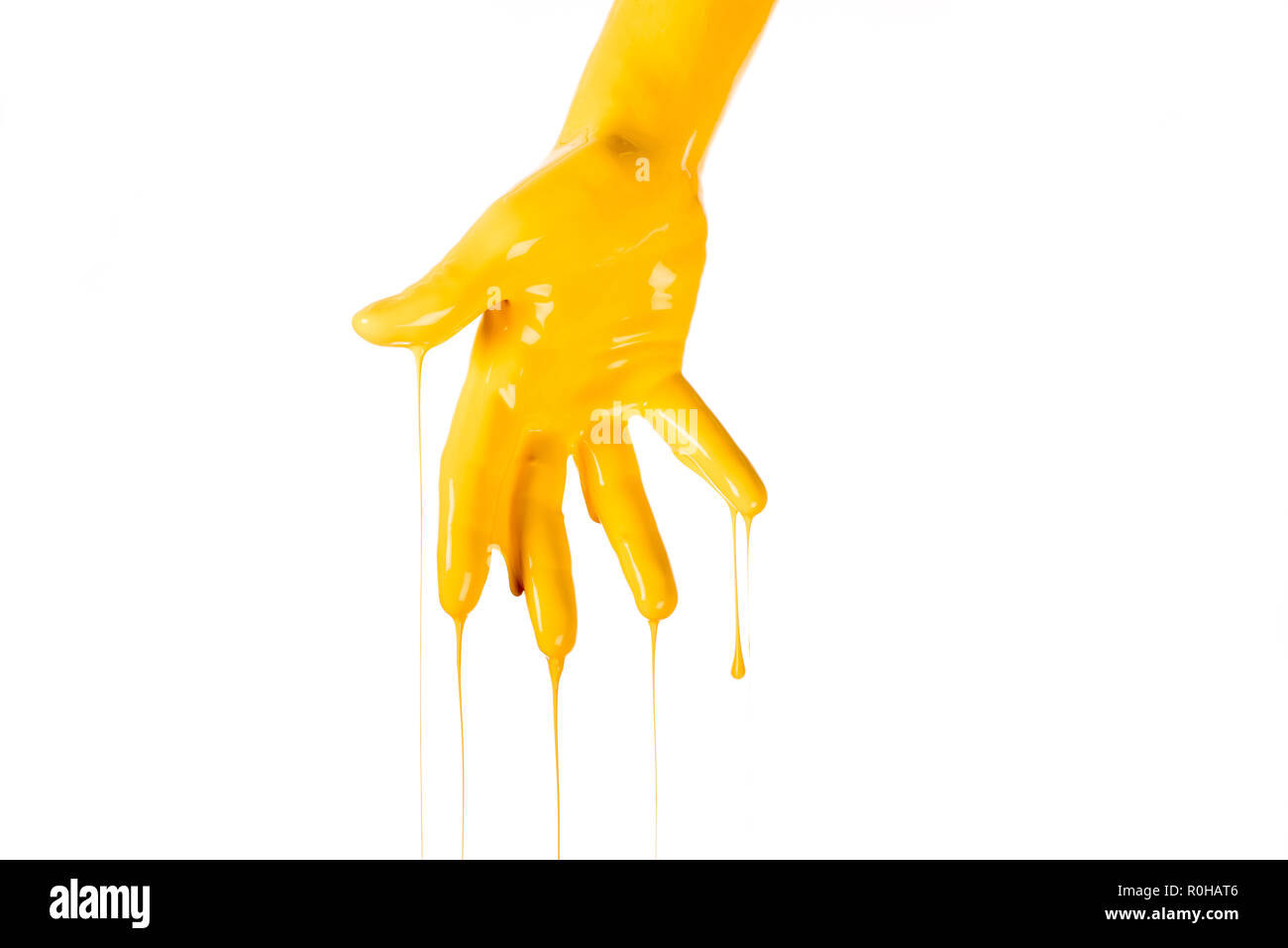 Human hands dipped in color paint, creative concept. Painted hand Stock ...