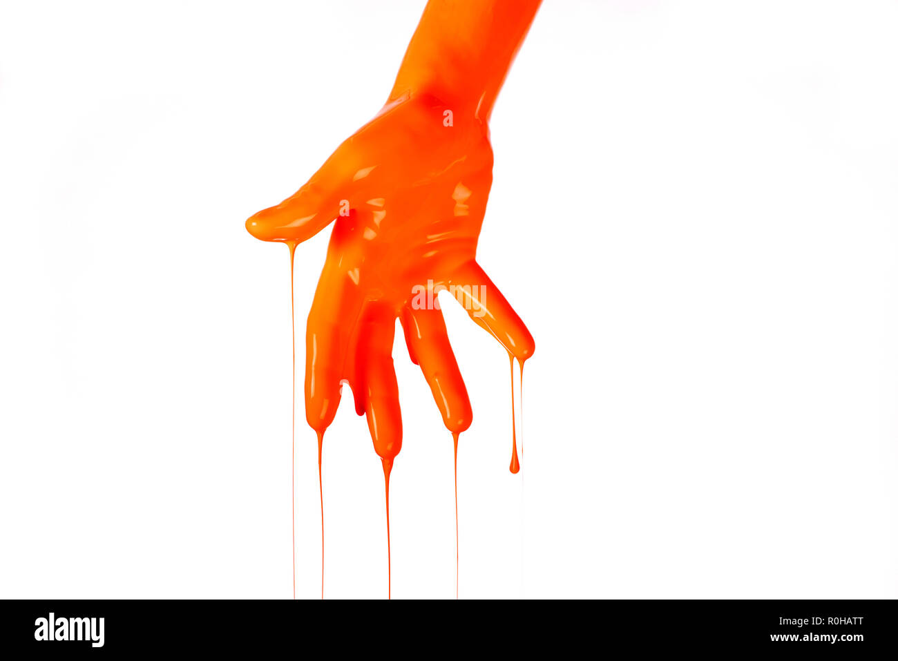 Human hands dipped in color paint, creative concept. Painted hand Stock ...
