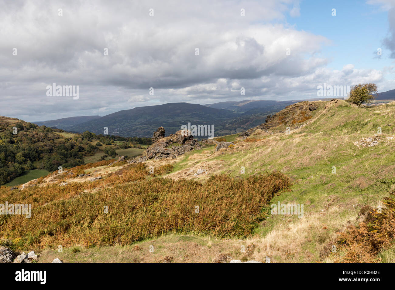 Iron slag remains at the old works at Garndrwys, Pwll Du Hillside ...