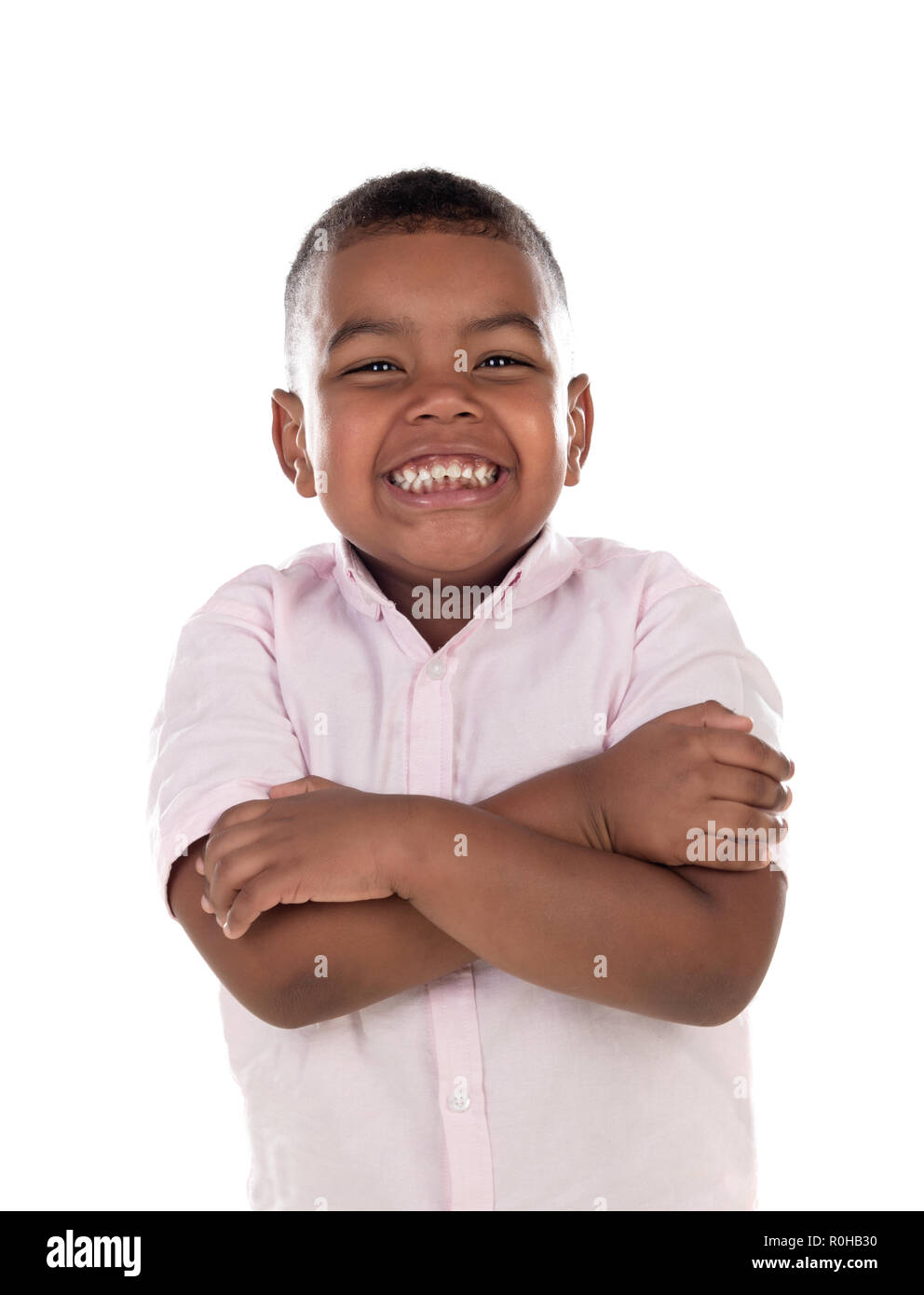 Happy latin child isolated on a white background Stock Photo - Alamy