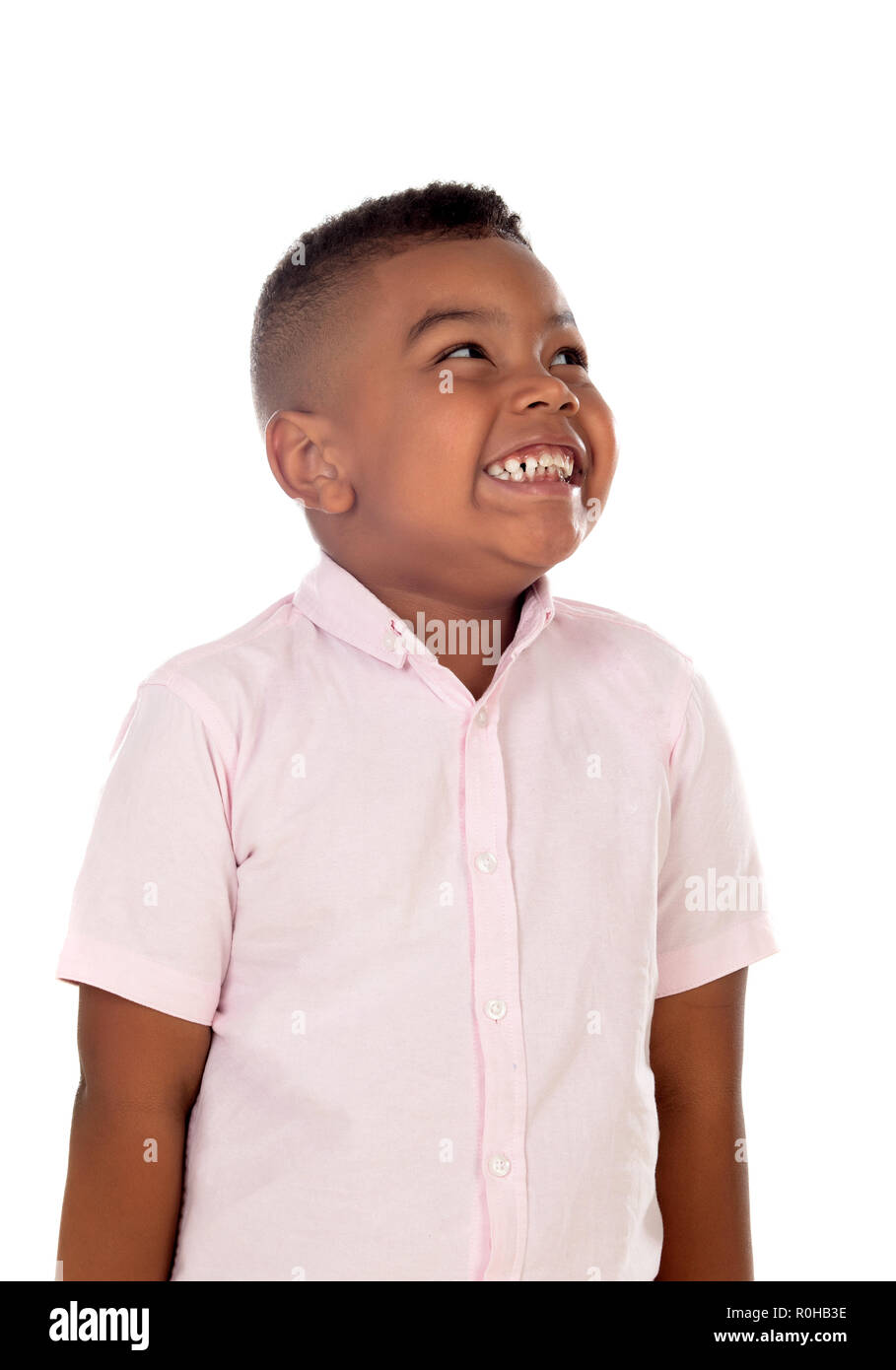 Pensive latin child isolated on a white background Stock Photo - Alamy