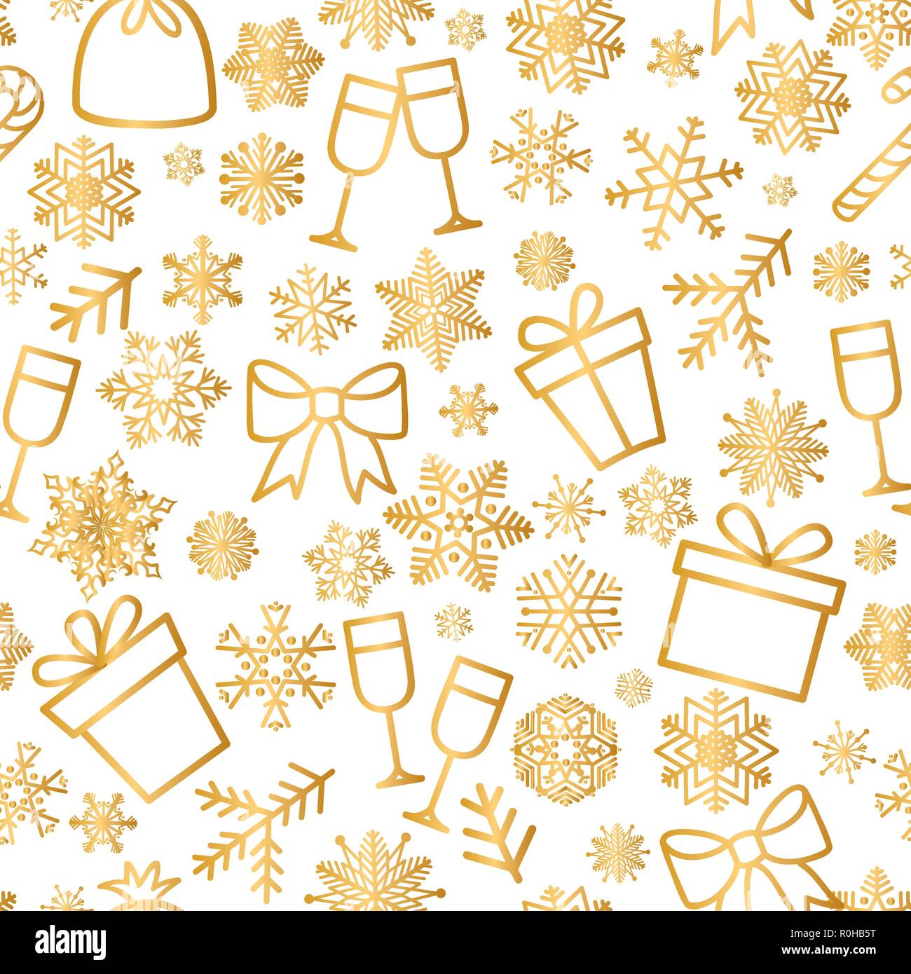 Christmas icons seamless pattern, Happy Winter Holiday tile background ...