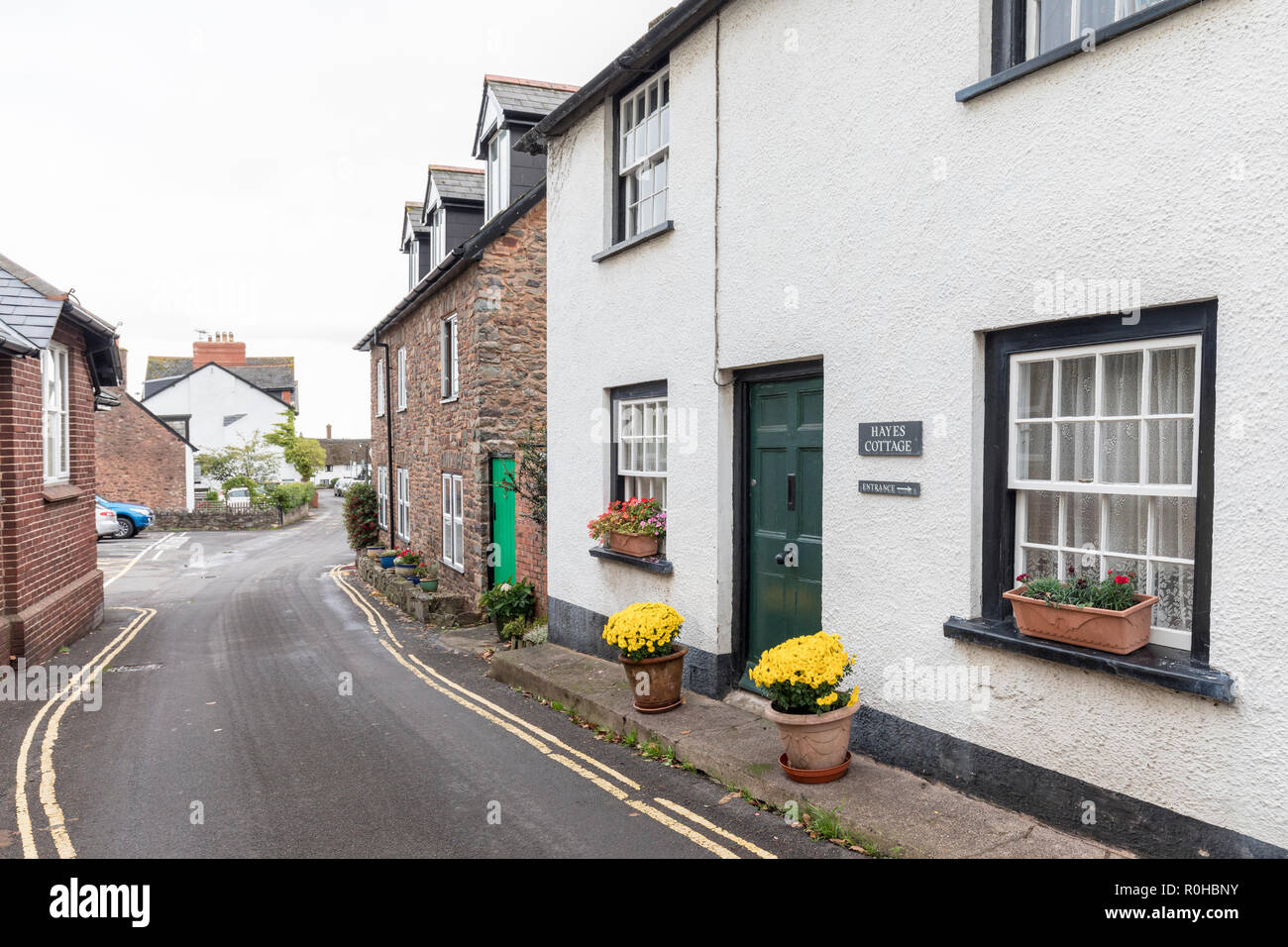 Cottages in Porlock, Devon, UK Stock Photo - Alamy