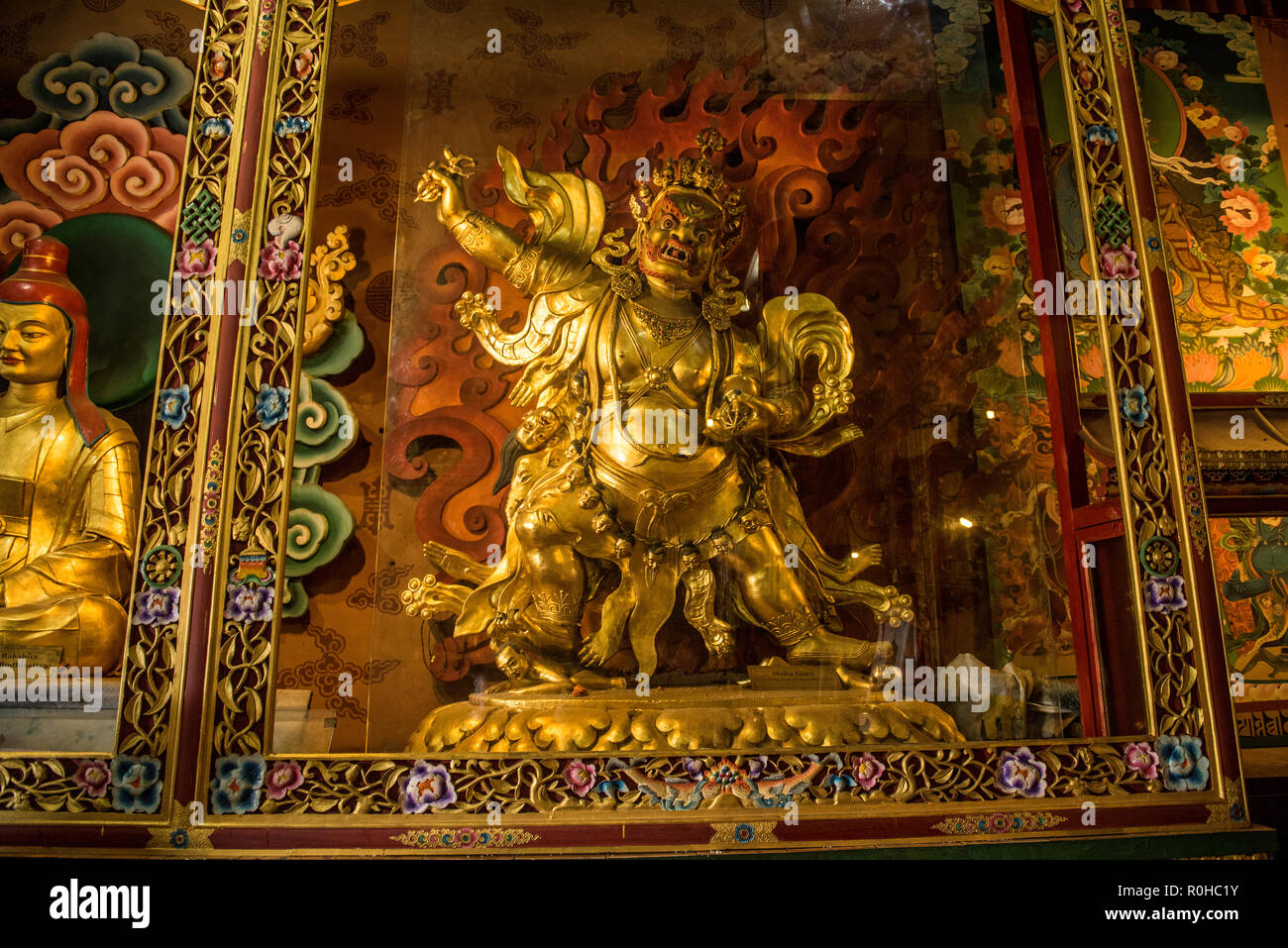 Inside buddhist temple near Boudhanath stupa,Kathmandu, Nepal Stock ...