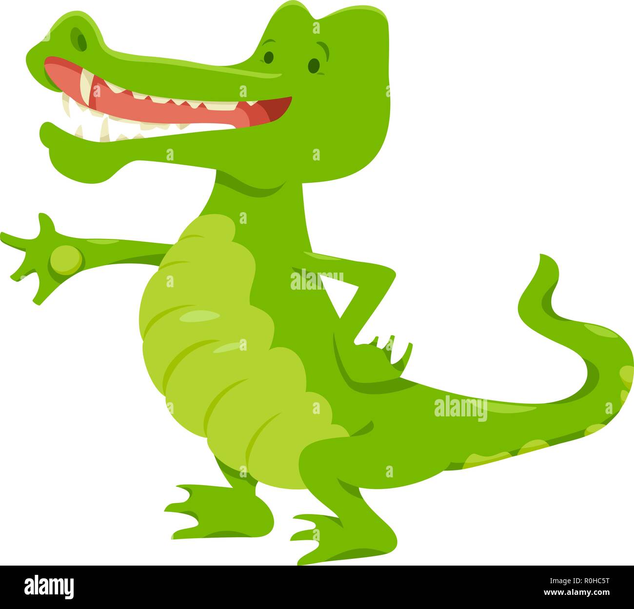 Cartoon Illustration of Funny Crocodile Animal Character Stock Vector ...