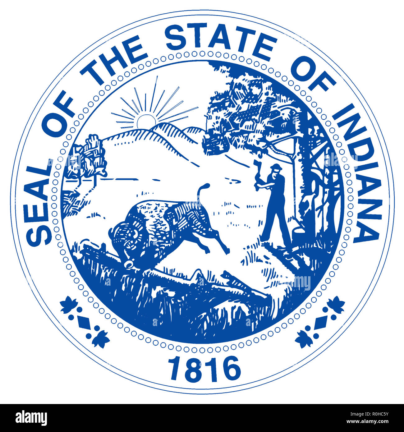 The great seal of the state of Indiana Stock Photo - Alamy