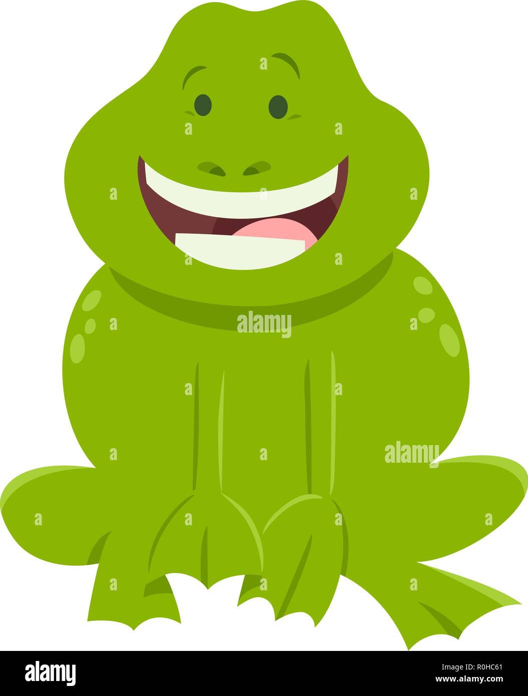 Cartoon Illustration of Funny Frog Animal Character Stock Vector Image ...
