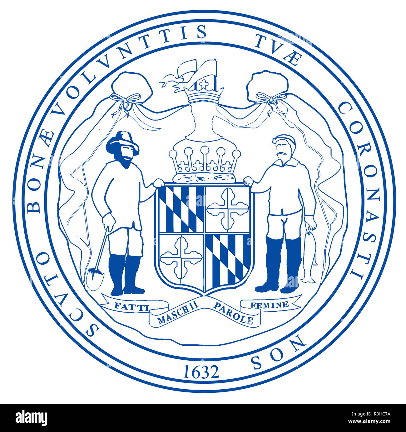 The seal of the state of Mayland over a white background Stock Photo ...
