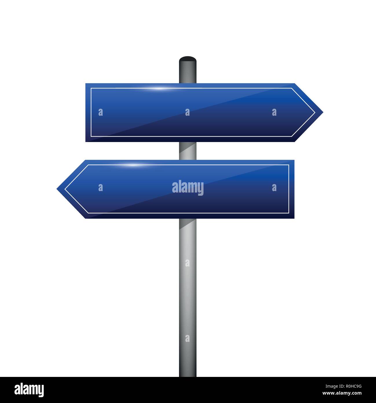 blue blank direction signpost sign arrow left and right vector ...