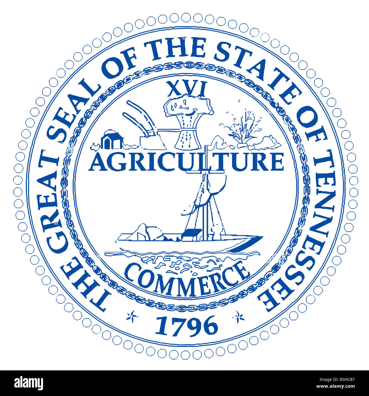 The State Seal of Tennessee on a white background Stock Photo - Alamy