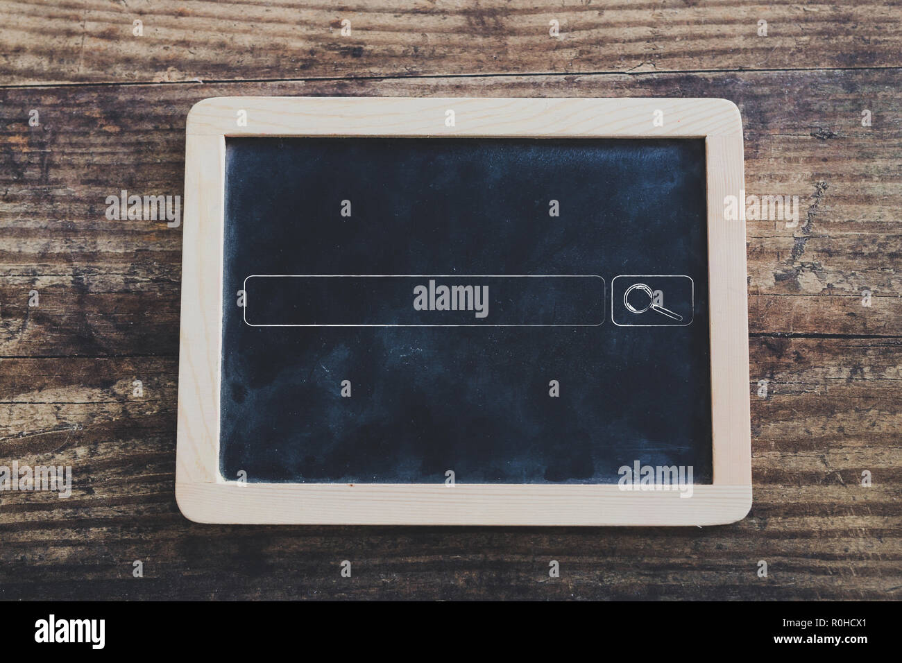 search bar design into vintage style blackboard, concept of contrast ...