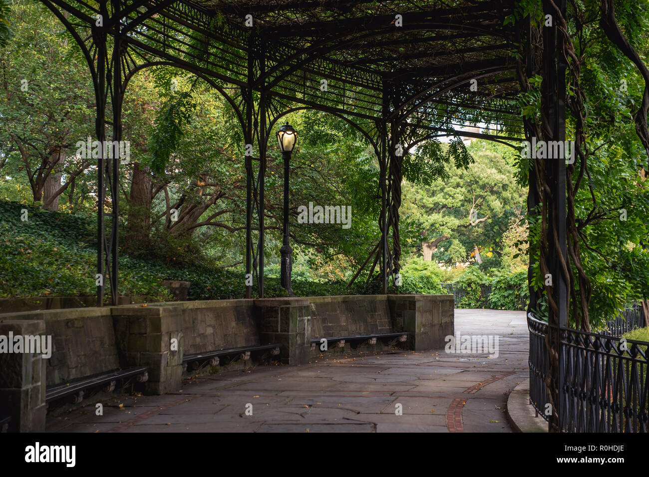 Autumn views of the Conservatory Garden in Central Park, New York City ...