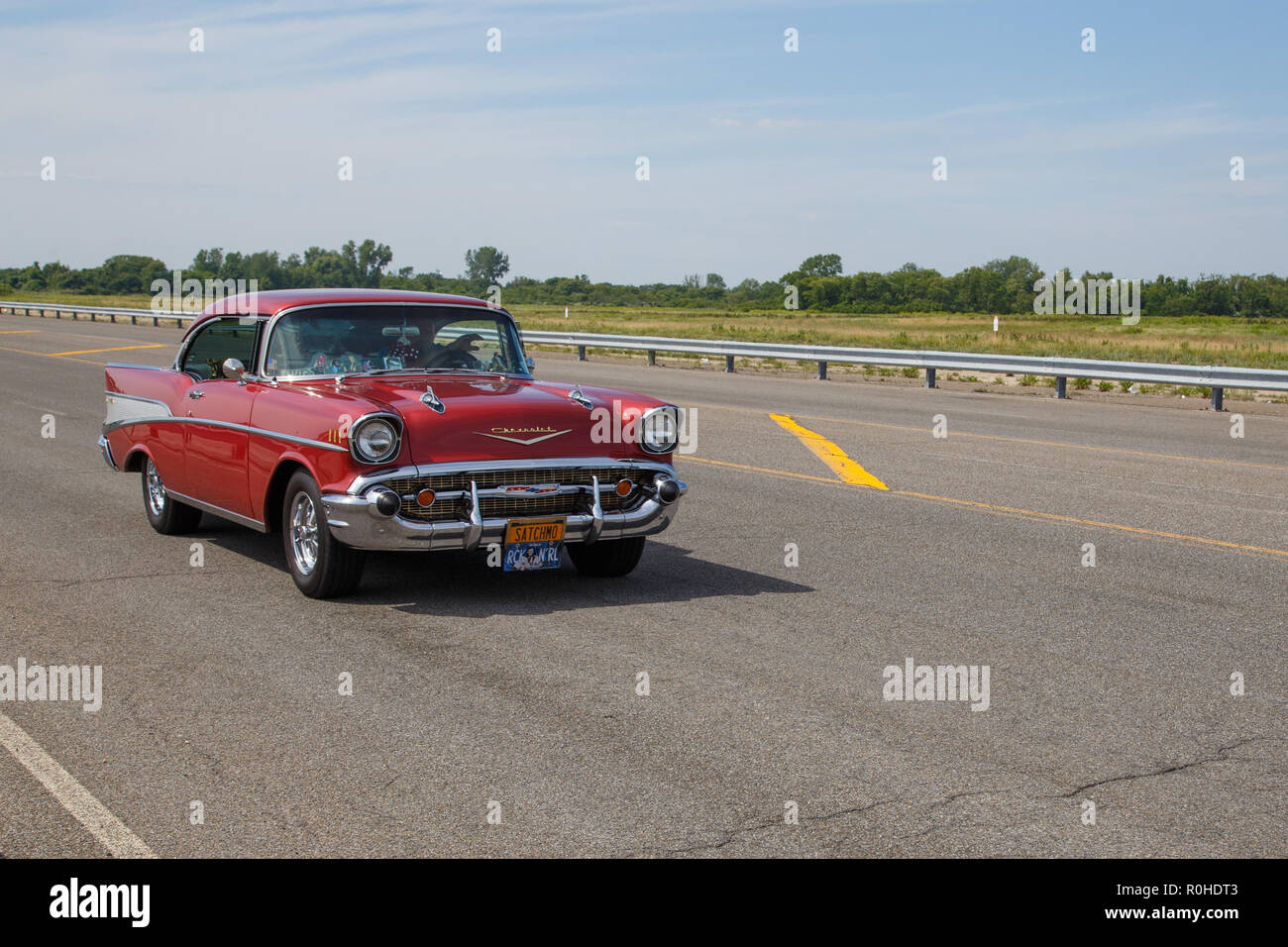 Red 1957 chevrolet bel air hi-res stock photography and images - Alamy