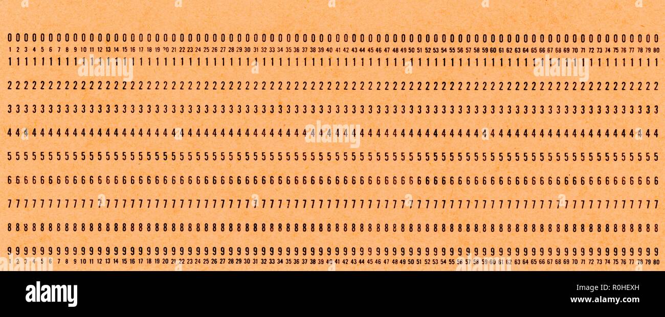 vintage punched card for computer data storage and programming Stock ...