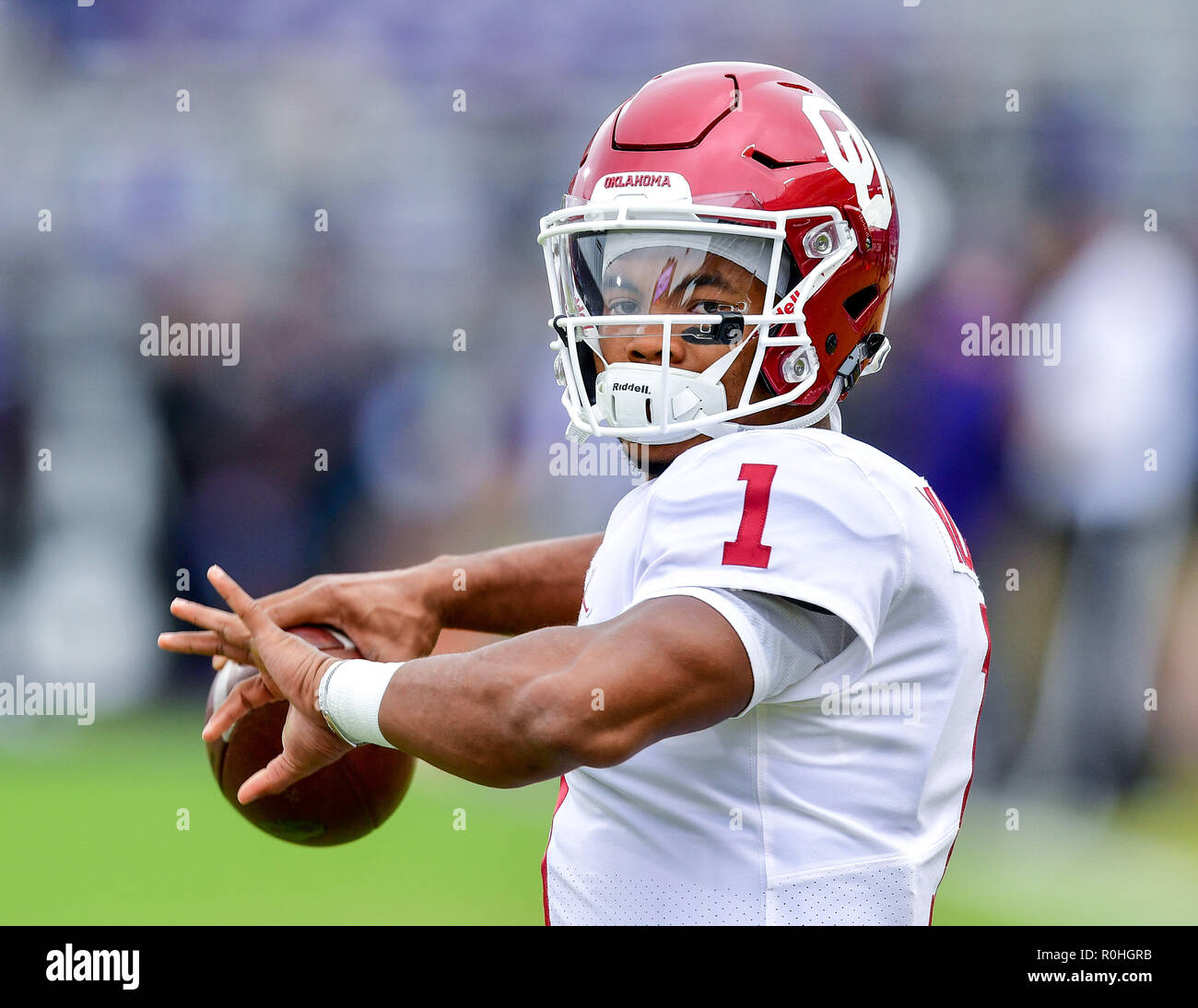 Oklahoma Sooners quarterback Kyler Murray (1) during the Oklahoma ...