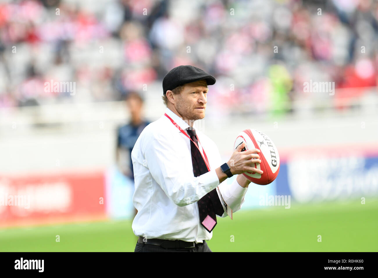 Japan's coach Tony Brown during the Rugby test match between Japan and ...